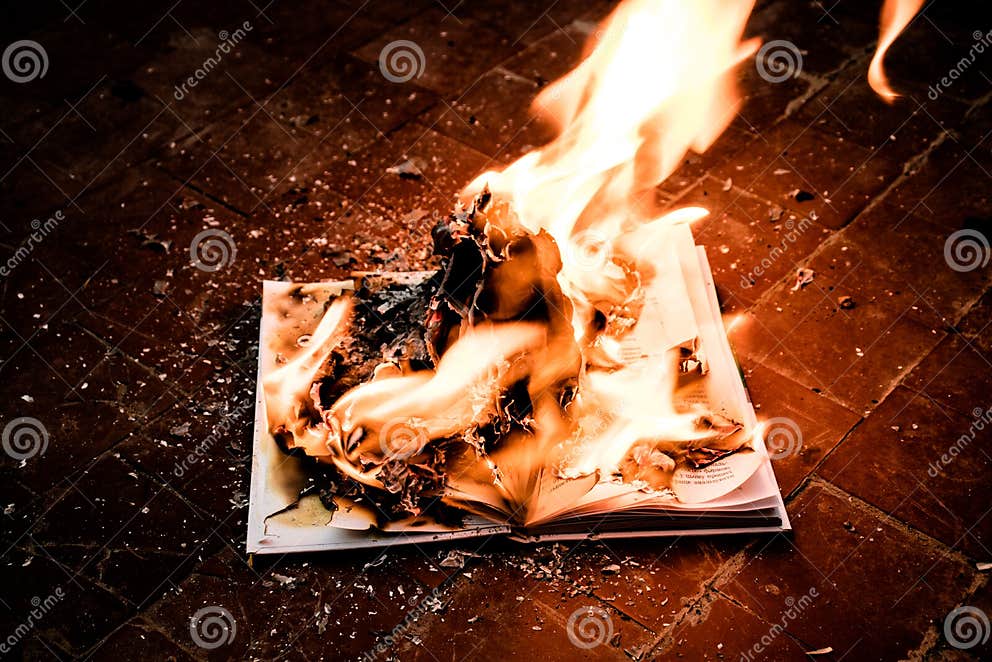 Book is on fire stock photo. Image of colour, text, lighter - 148006106