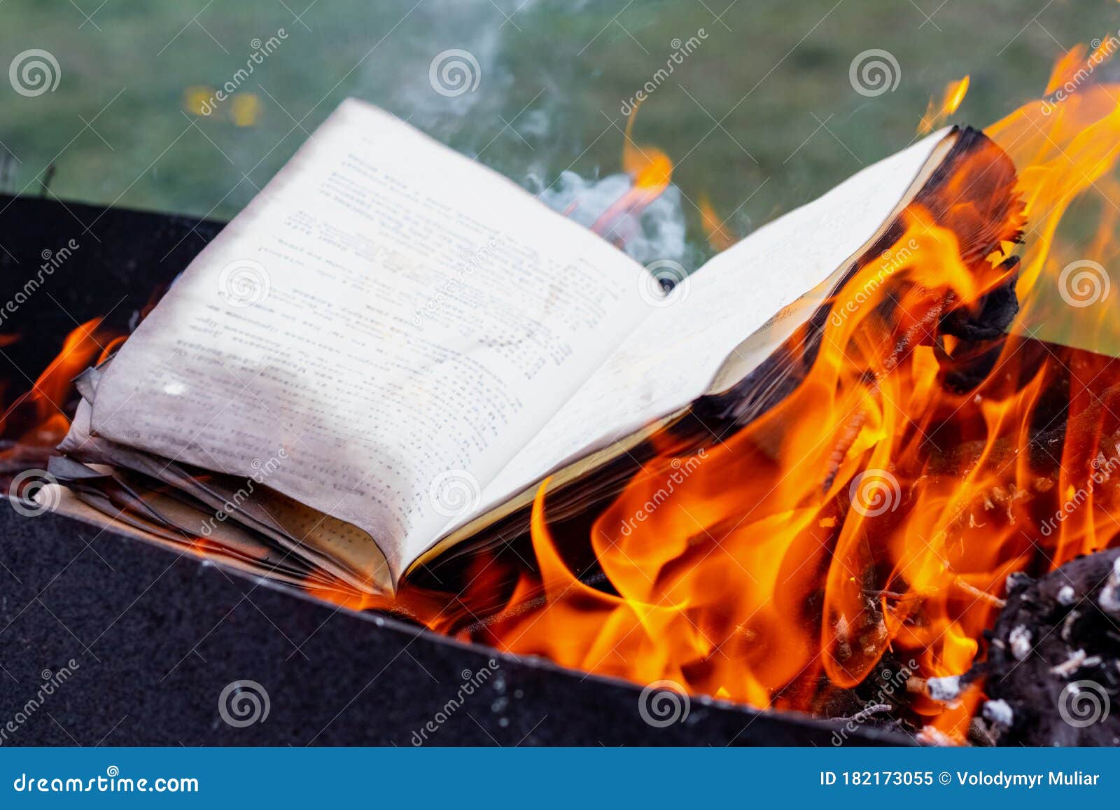Burning Books. the Book is Burning on an Open Fire Stock Image - Image ...