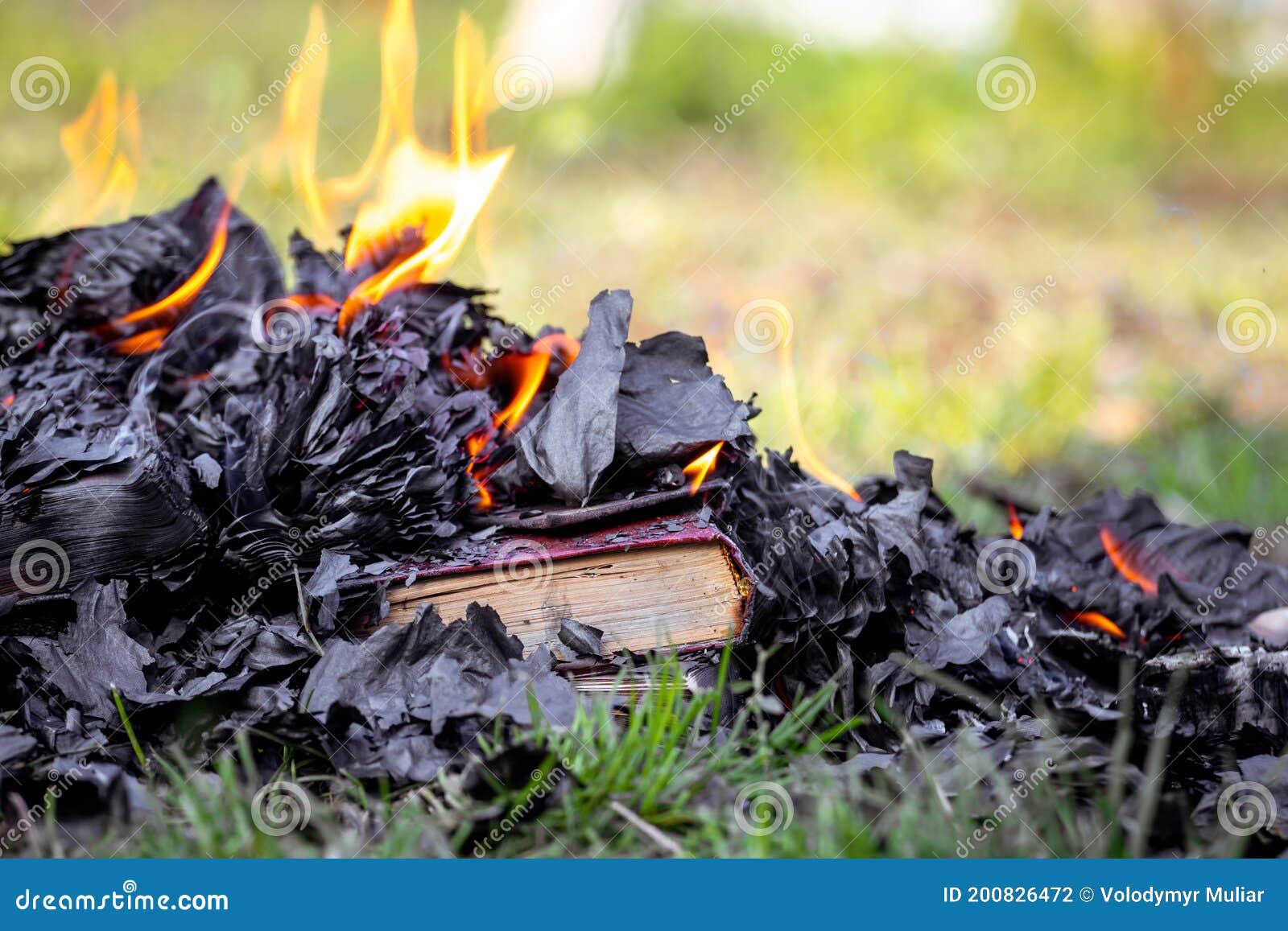 Burning Books on the Street, Destroying Old Books Stock Photo - Image ...
