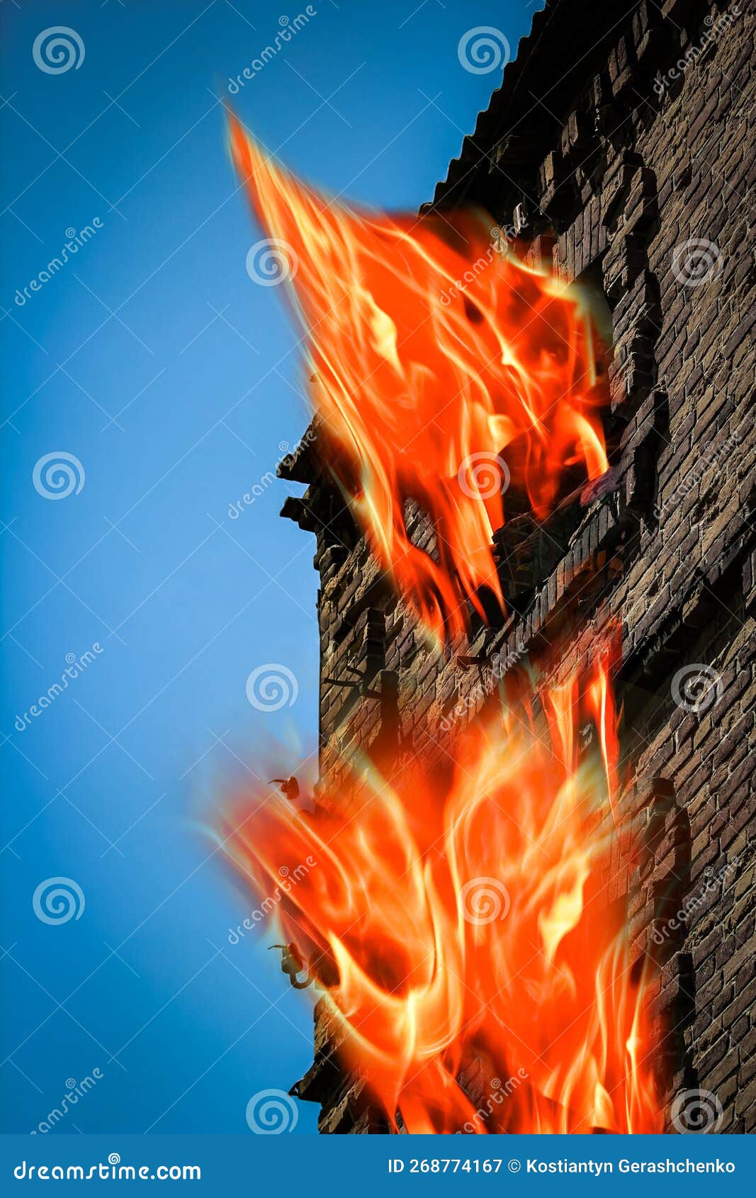 Burning Building Business House Danger Stress for Ecology Background ...