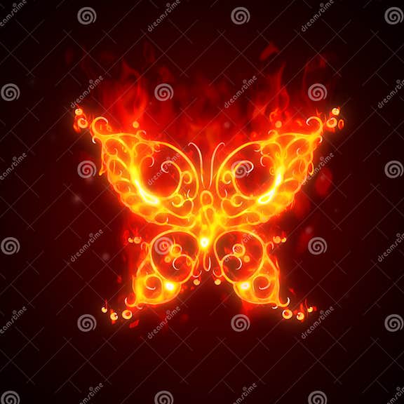 Burning butterfly stock illustration. Illustration of light - 18842089
