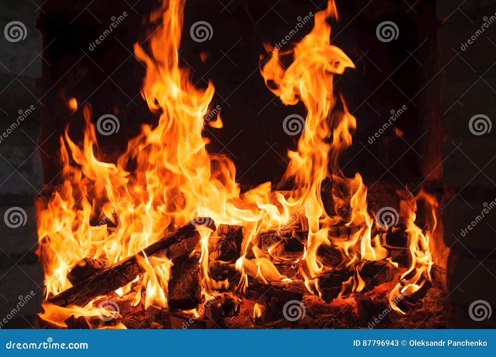 Burning Camp Fire with Hot Flames. Stock Image - Image of inferno, fire ...
