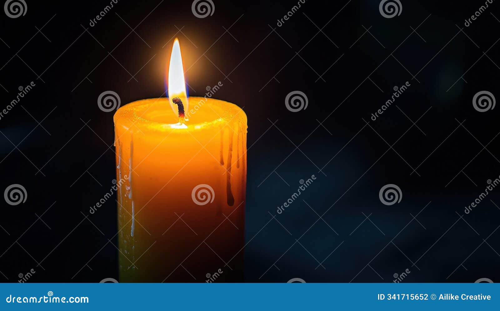Burning Candle Flame in the Dark. Concept of Memory, Hope, Grief, and ...