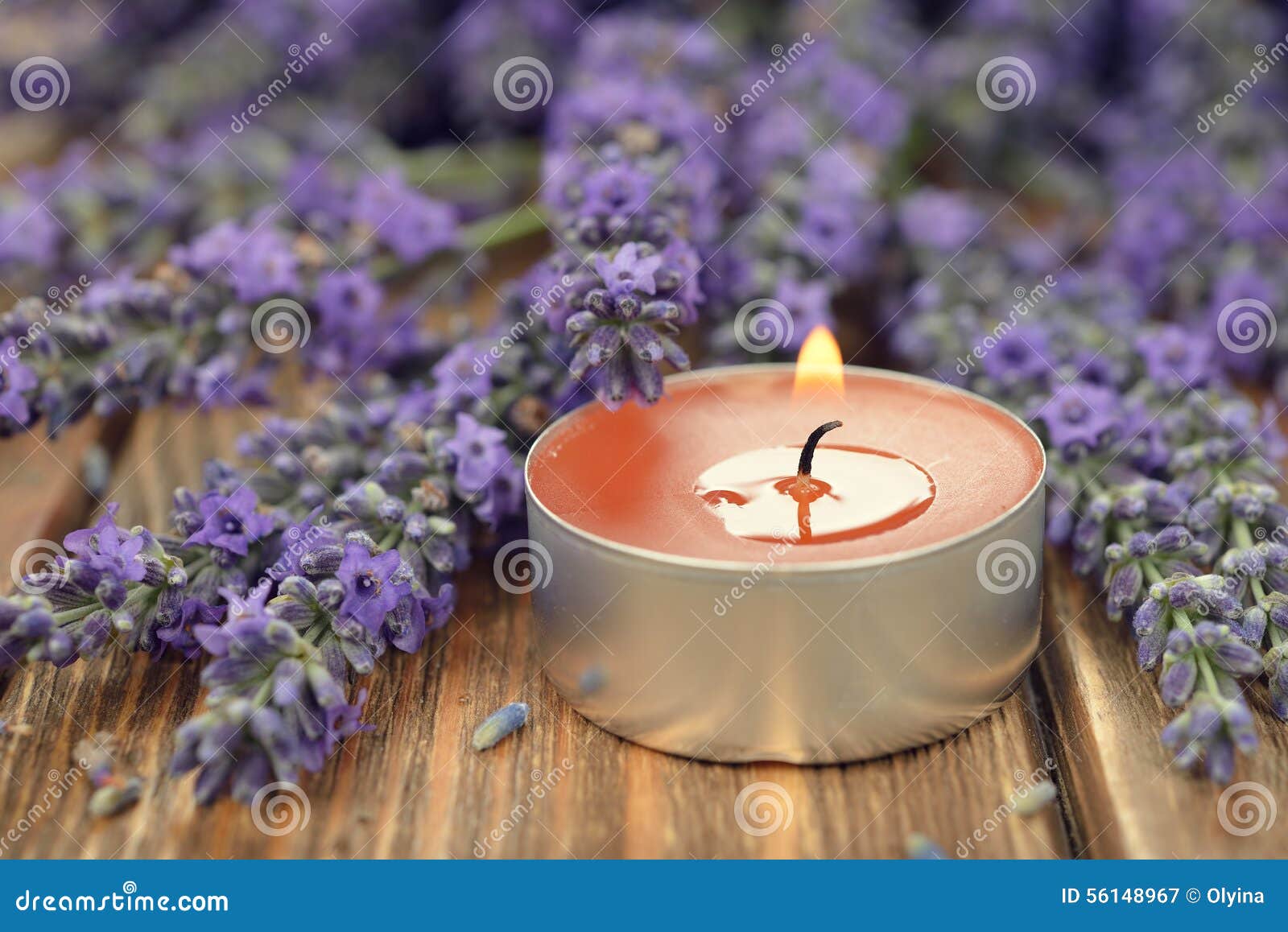 Burning Candle with Lavender Stock Image - Image of bath, aromatherapy ...