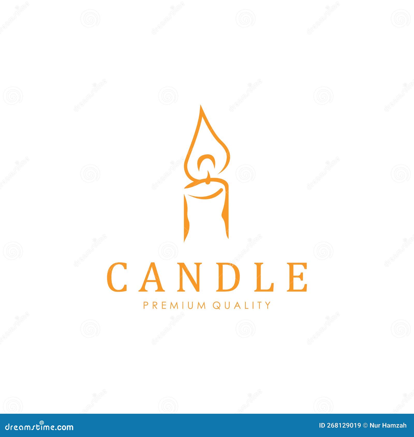 Burning Candle Vector Logo Template in Simple Flat Style Stock Vector ...