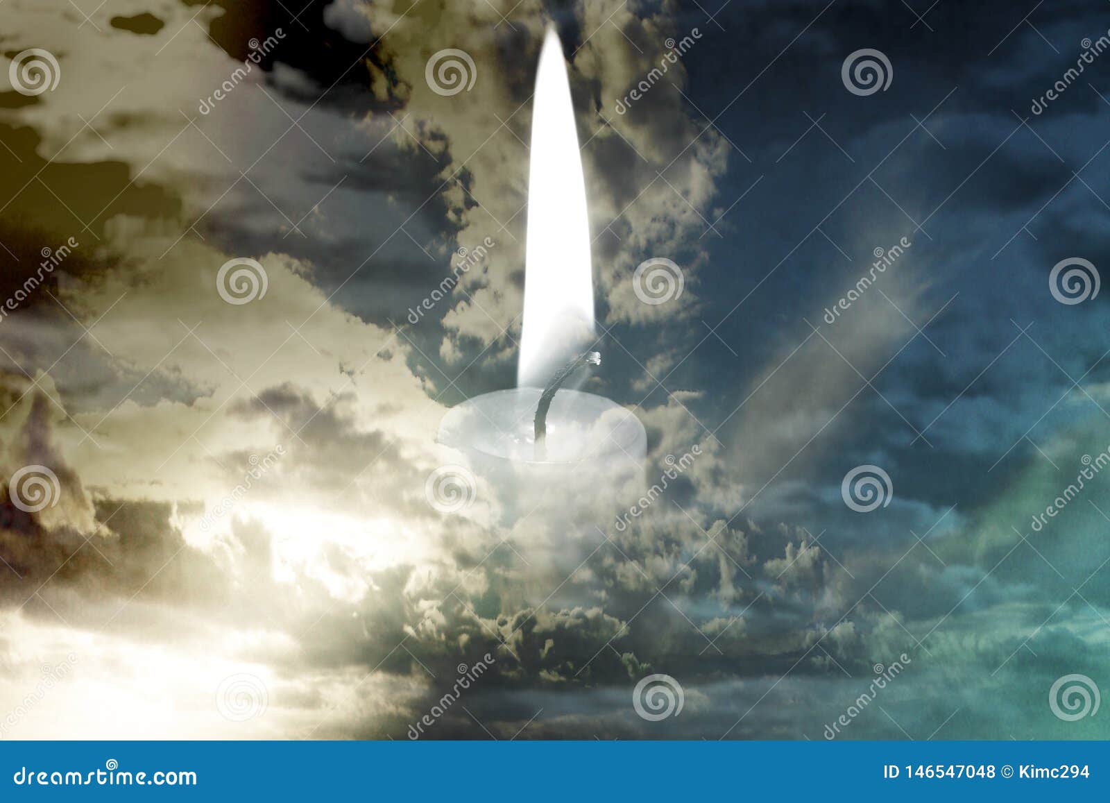 A Burning Candle in the Middle of Storm Clouds Stock Photo - Image of ...