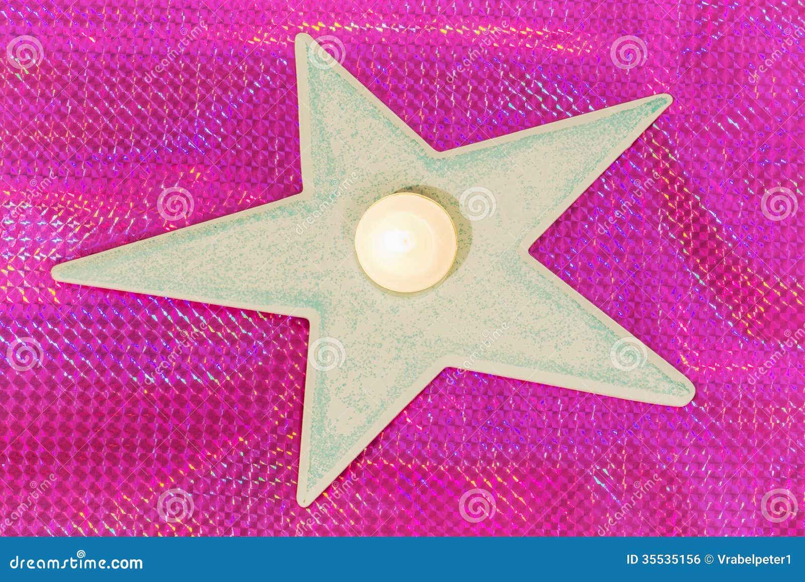 Burning Candle Placed on the Star Shape Stock Photo - Image of object ...