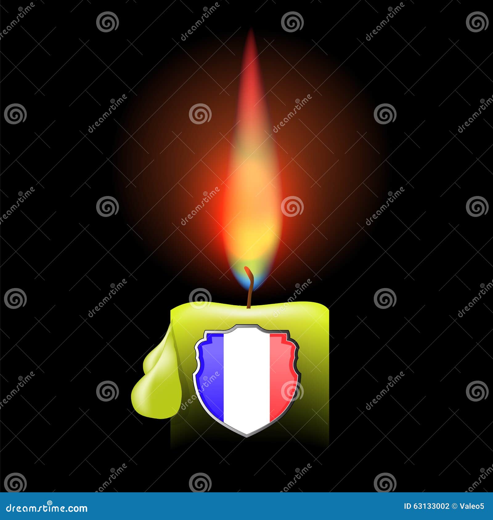 Burning Candle and Shield stock illustration. Illustration of fire ...
