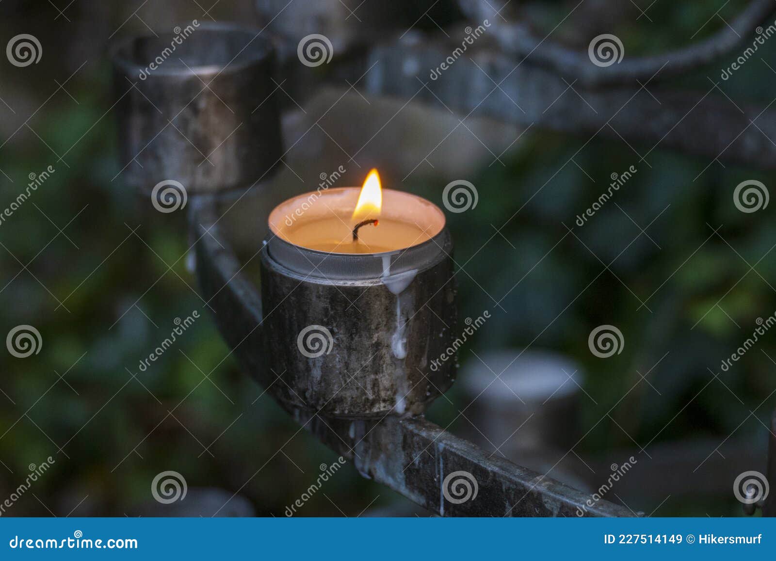 Burning Candle, Tea Light in a Church, Symbol of Intercession Stock ...