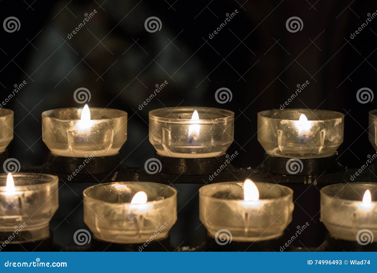 Burning Candles on a Candlestick in the Church Stock Image - Image of ...
