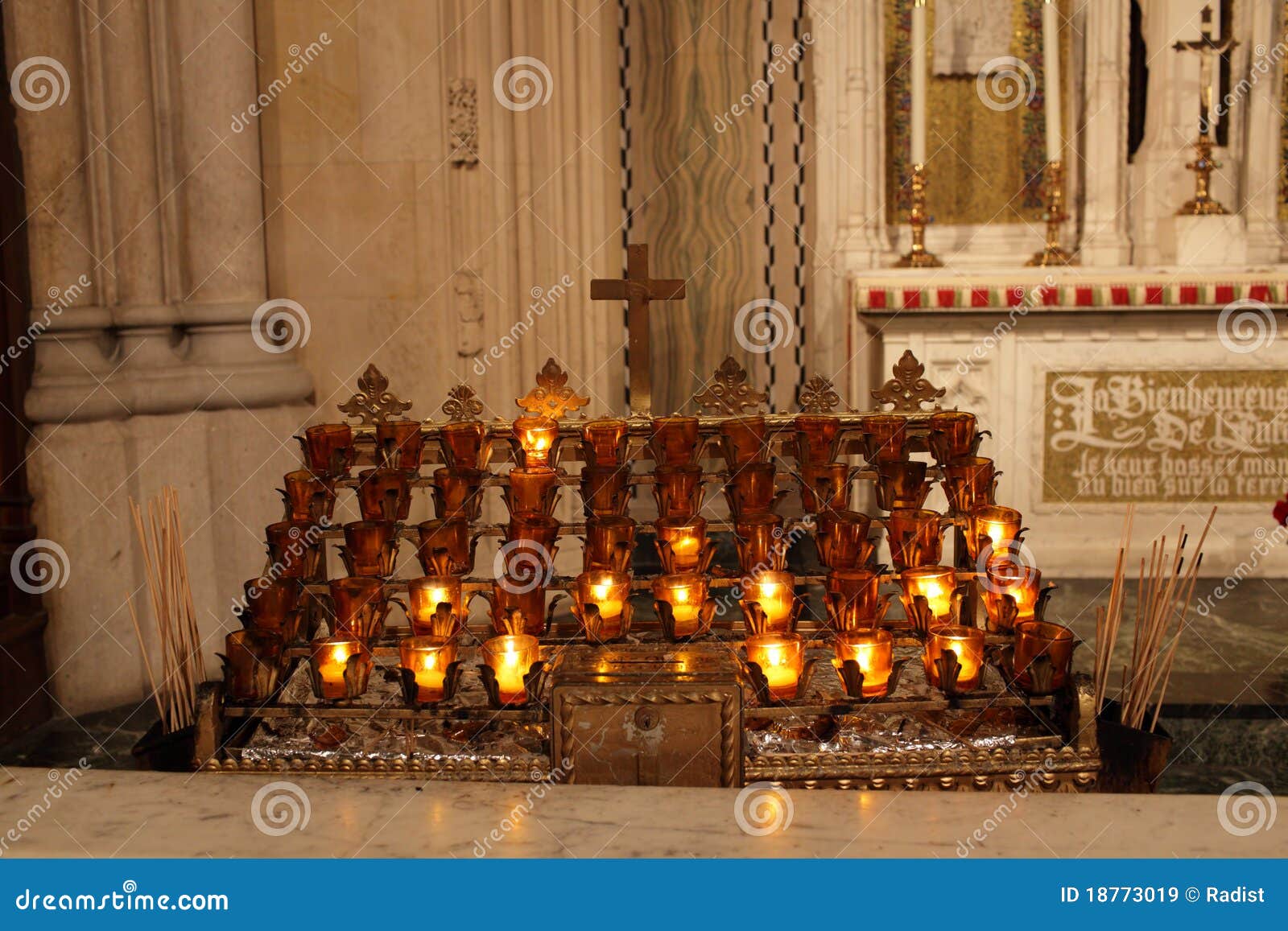Burning Candles in Cathedral of St. Patrick Stock Image - Image of holy ...