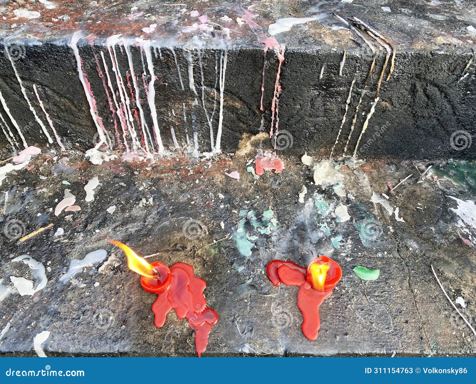 Burning Candles in a Cemetery. Molten Wax Stock Image - Image of memorial, lantern: 311154763