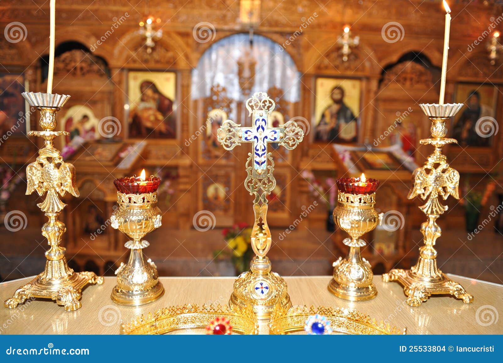 Burning Candles in Christian Church Stock Photo - Image of fire, bride ...