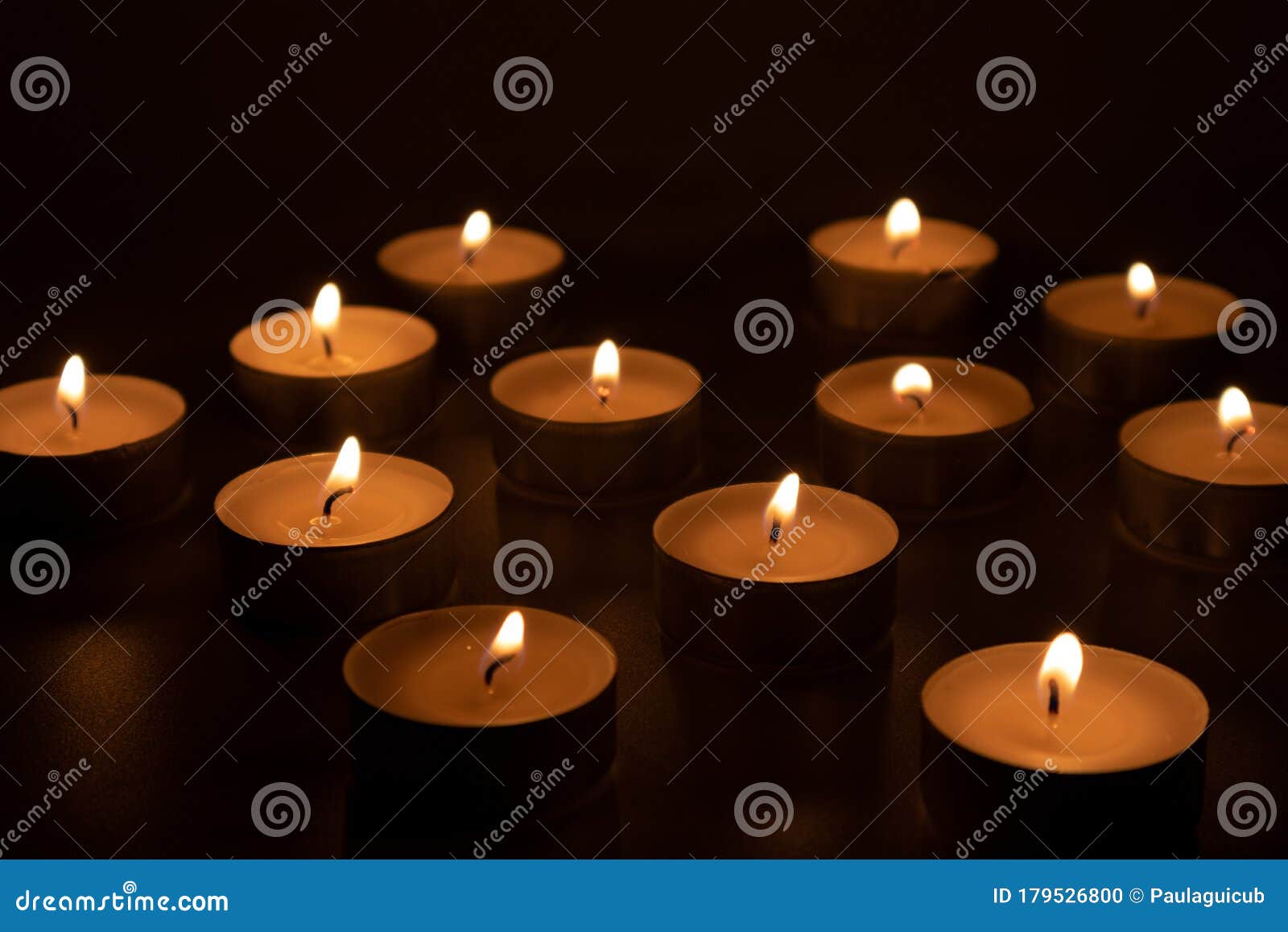 Burning Candles in the Dark, Feeling of Sadness and Sorrow Stock Photo ...