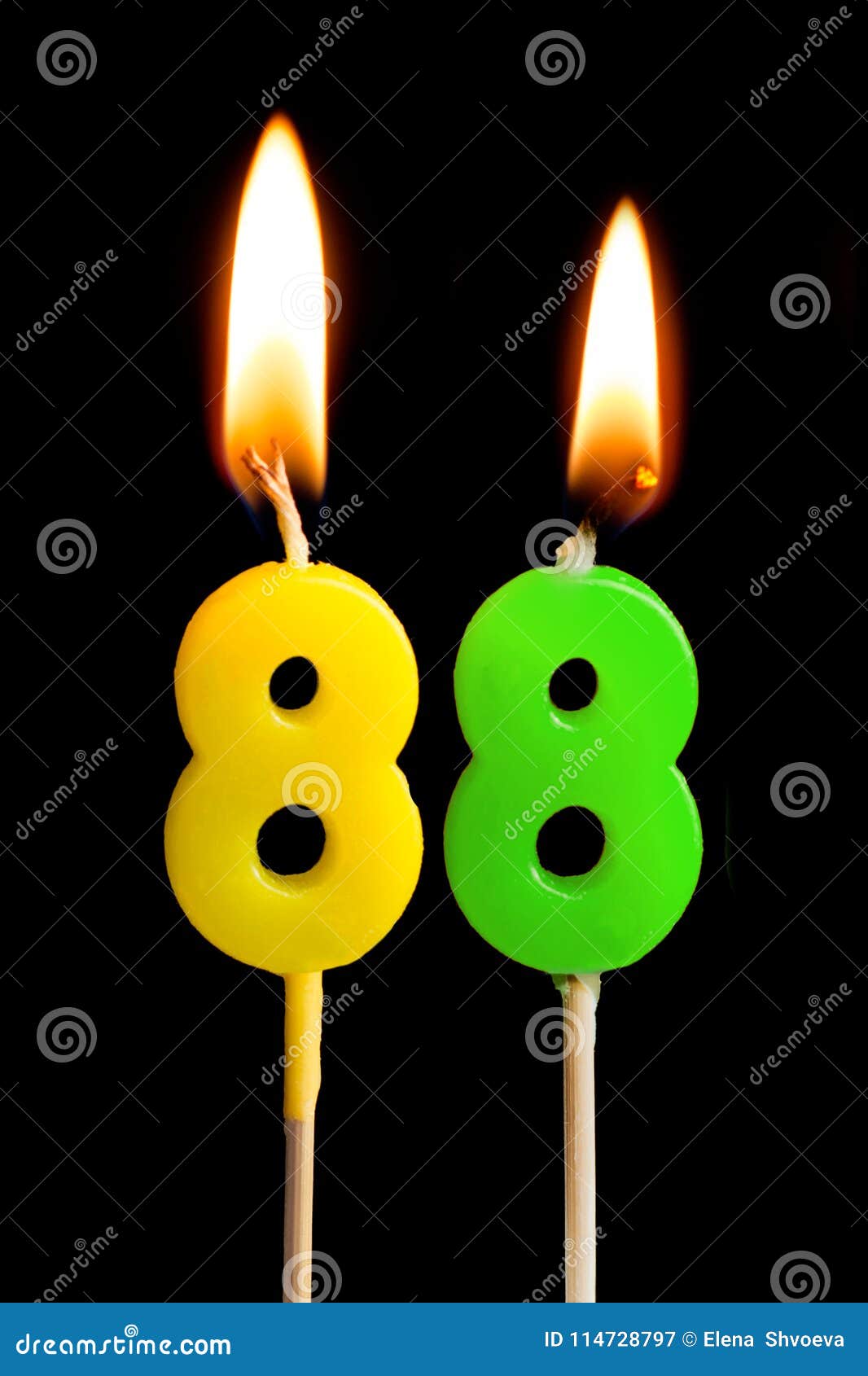Burning Candles in the Form of 88 Eighty Eight Numbers, Dates for Cake ...