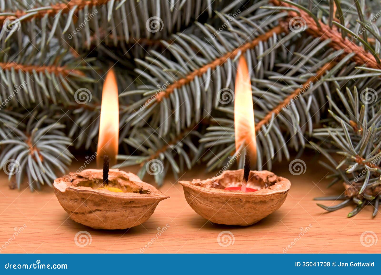 Burning candles stock photo. Image of tradition, tree - 35041708
