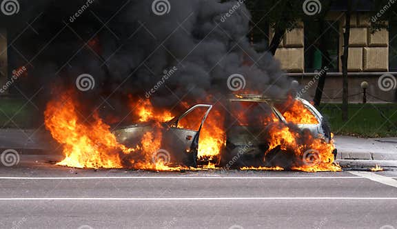Burning car stock image. Image of scene, truck, arson - 6436455