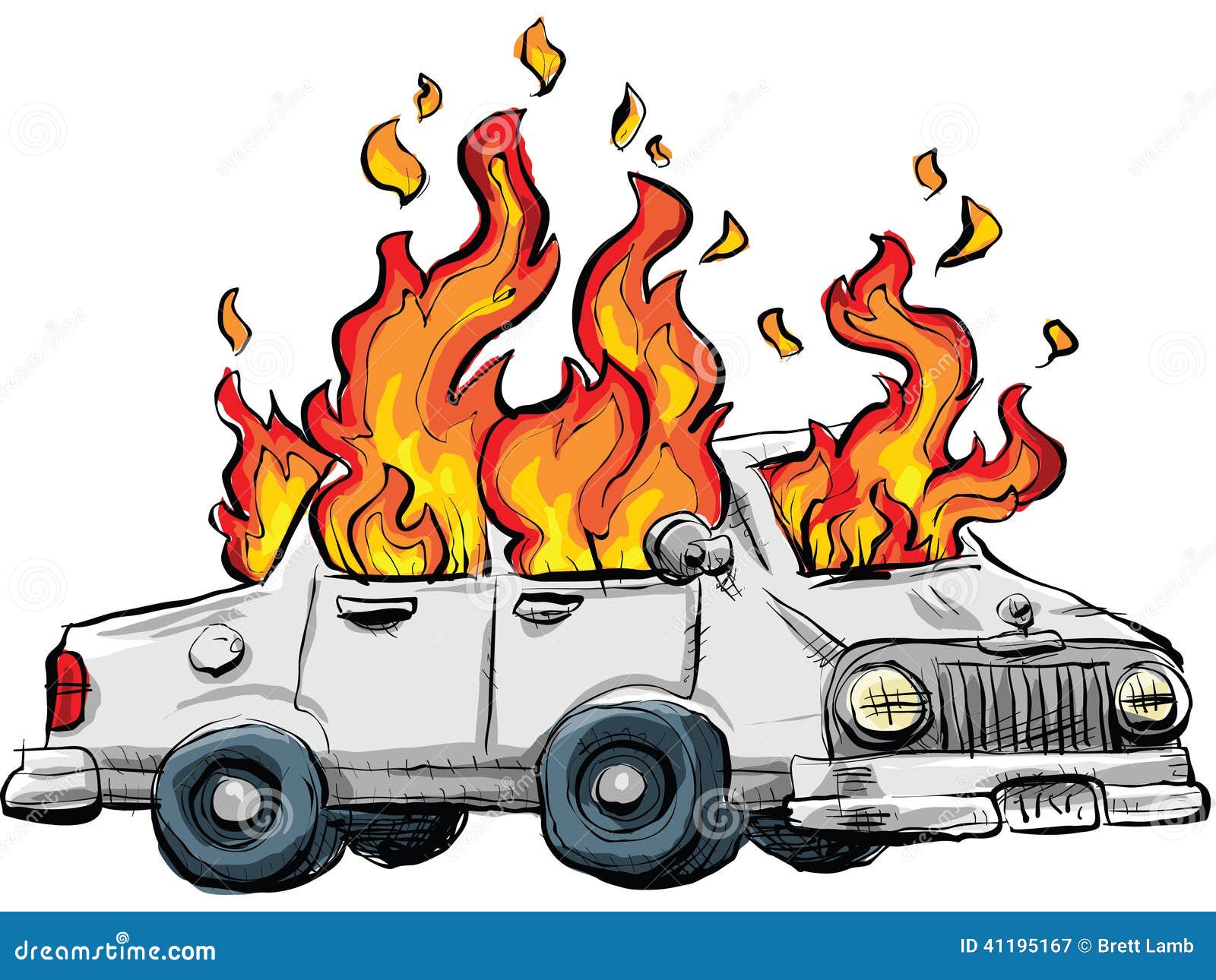 Burning Car Stock Illustration - Image: 41195167