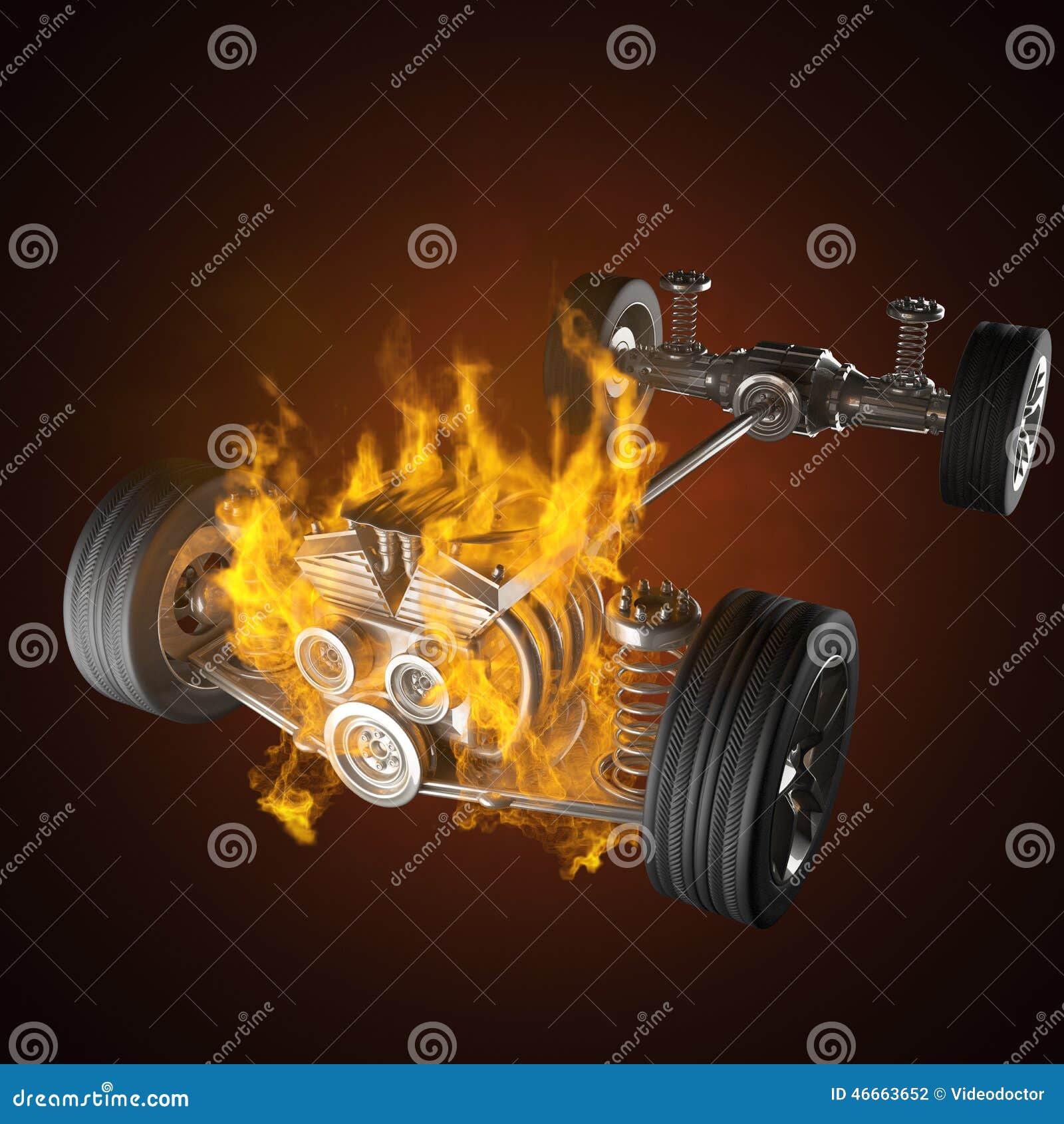 Burning Car Engine Hood. Young Scared Driver Driving His Broken Suv Car ...