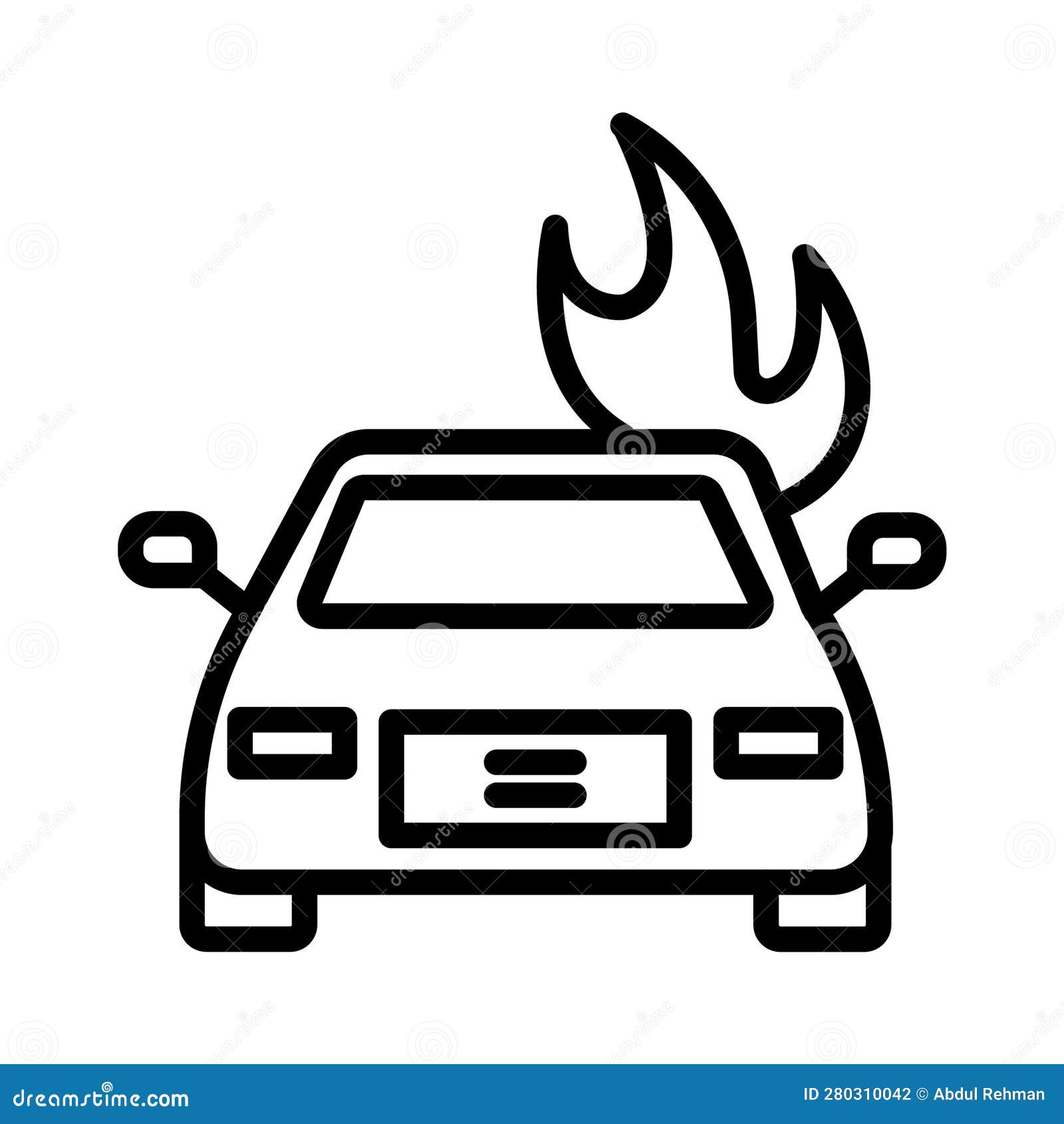 Burning Car Vector Icon Easily Modify. Stock Vector - Illustration of ...