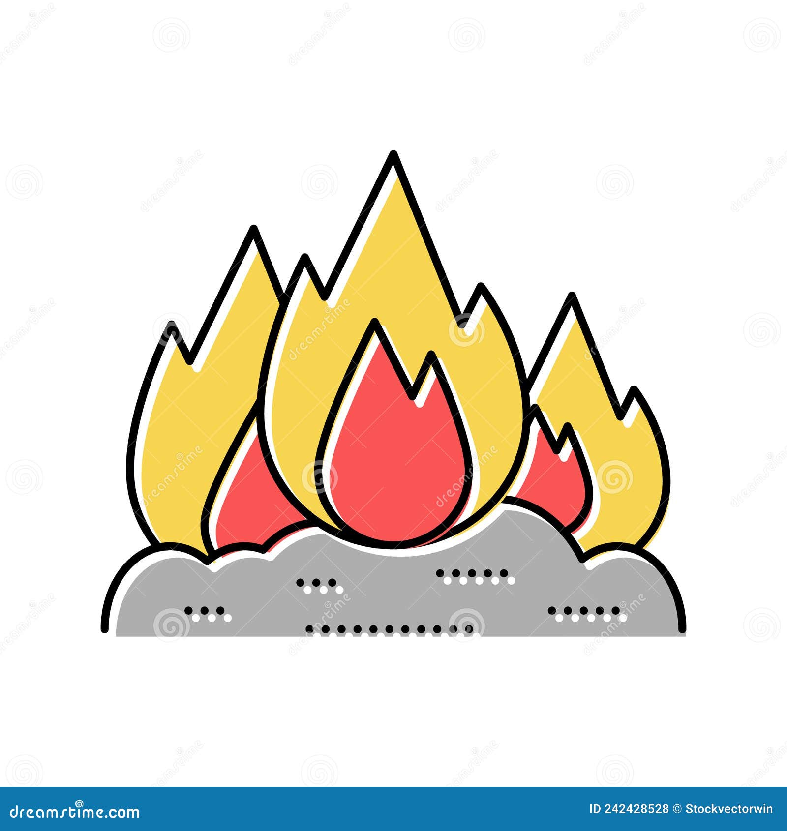 Burning Carbage Color Icon Vector Illustration Stock Vector ...