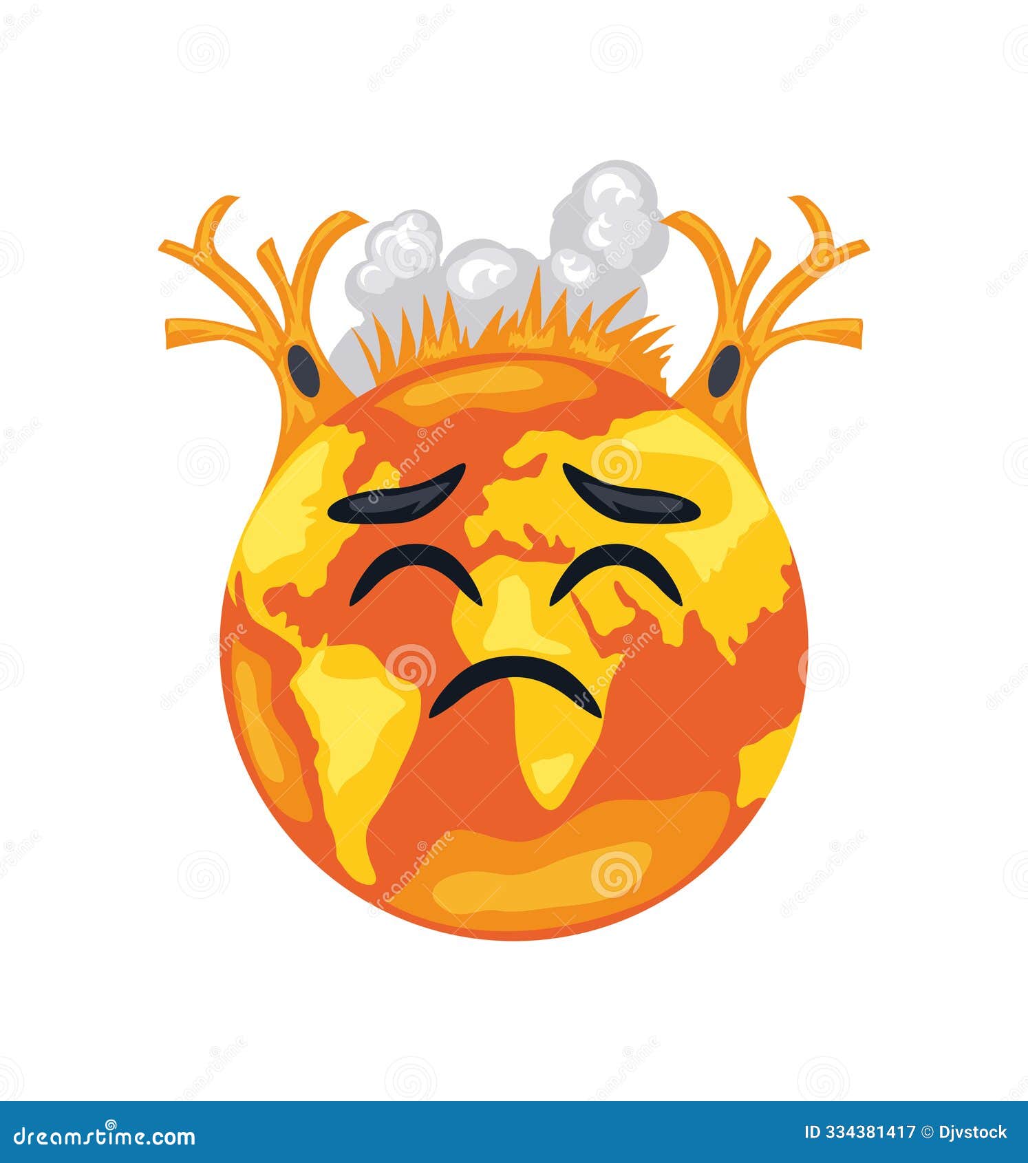 Burning Cartoon Earth for Global Warming Stock Vector - Illustration of ...