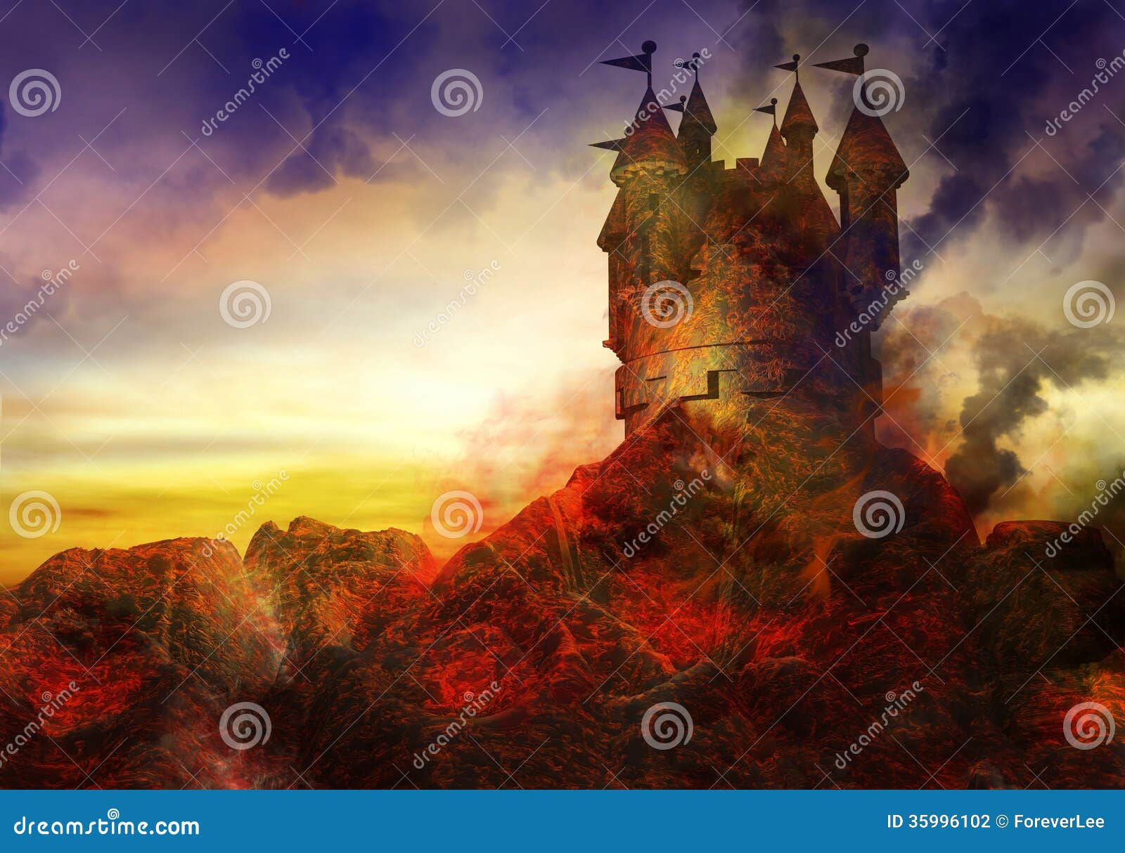 Fantasy Fire Castle