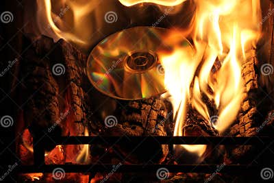 Burning CD/DVD stock image. Image of heat, flame, media - 27748957
