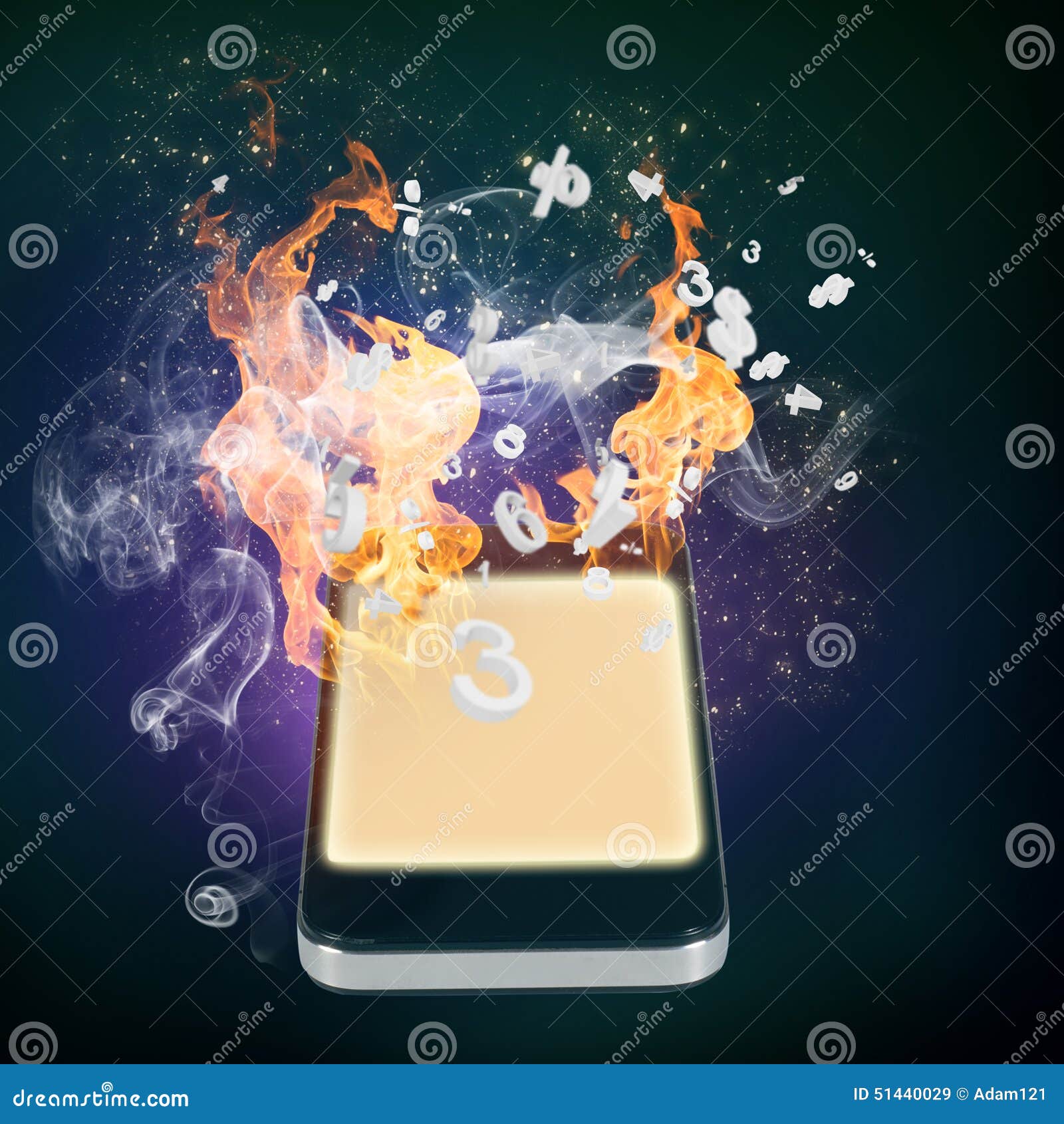 Burning cellphone stock image. Image of energy, cellphone - 51440029