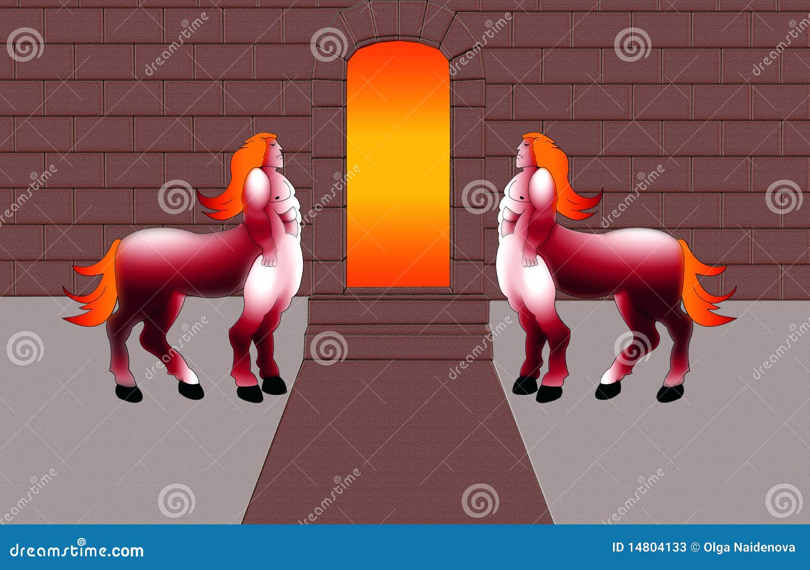 The Burning centaur stock illustration. Illustration of orange - 14804133