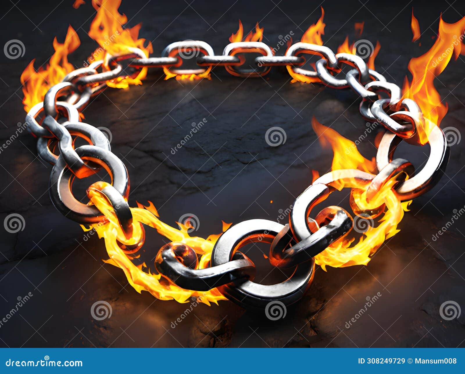 Burning Chains on a Black Background Stock Illustration - Illustration ...