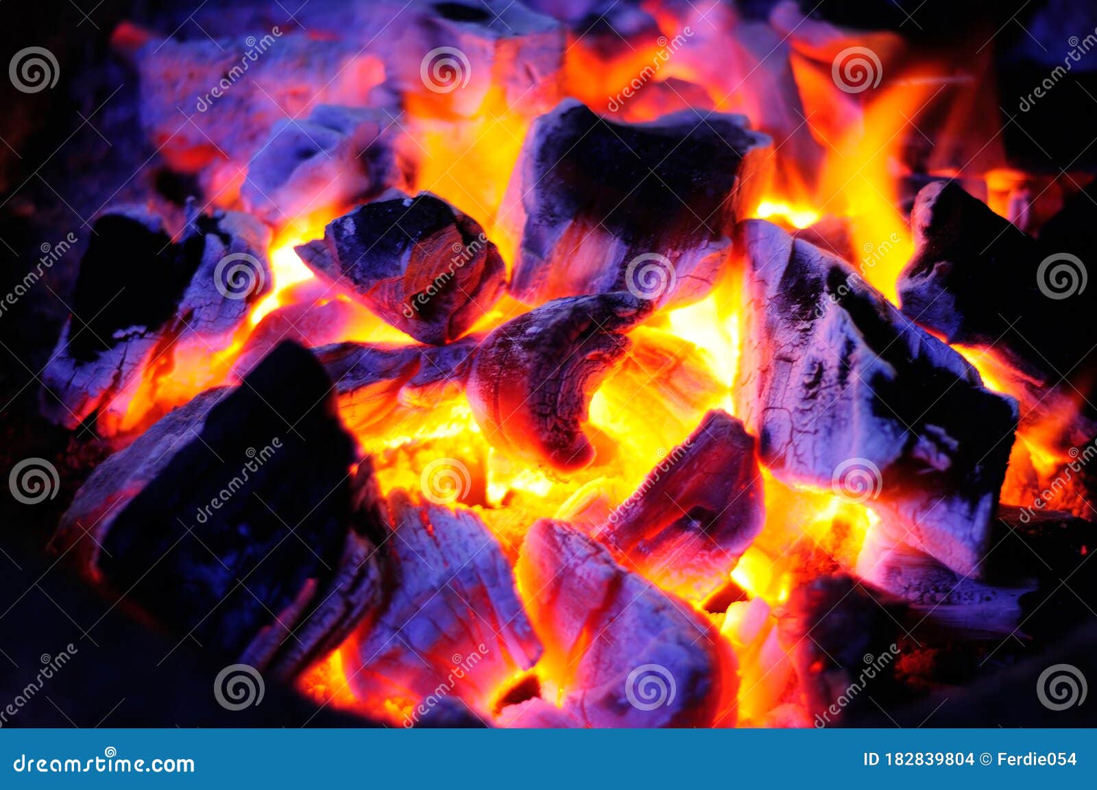 Burning Charcoal Ready for Grilling Stock Photo - Image of orange, fire ...
