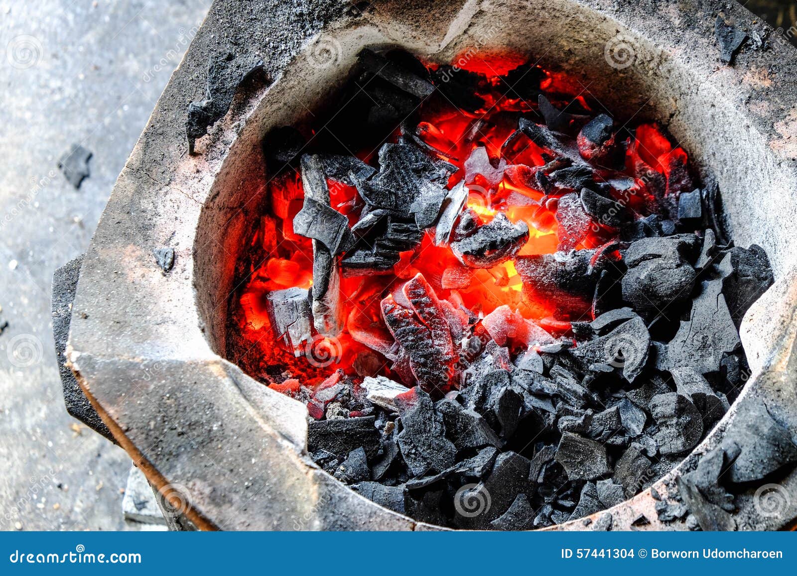 Burning Charcoal in a Stove Stock Photo - Image of full, glowing: 57441304