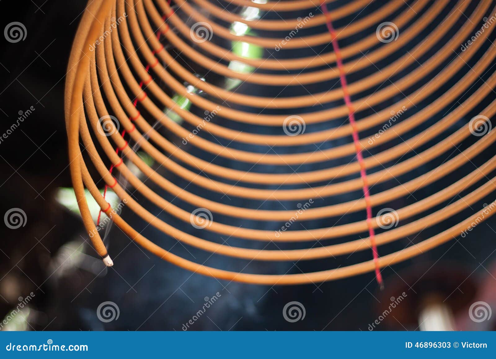 Burning Chinese Circular Joss Sticks Stock Image - Image of culture ...