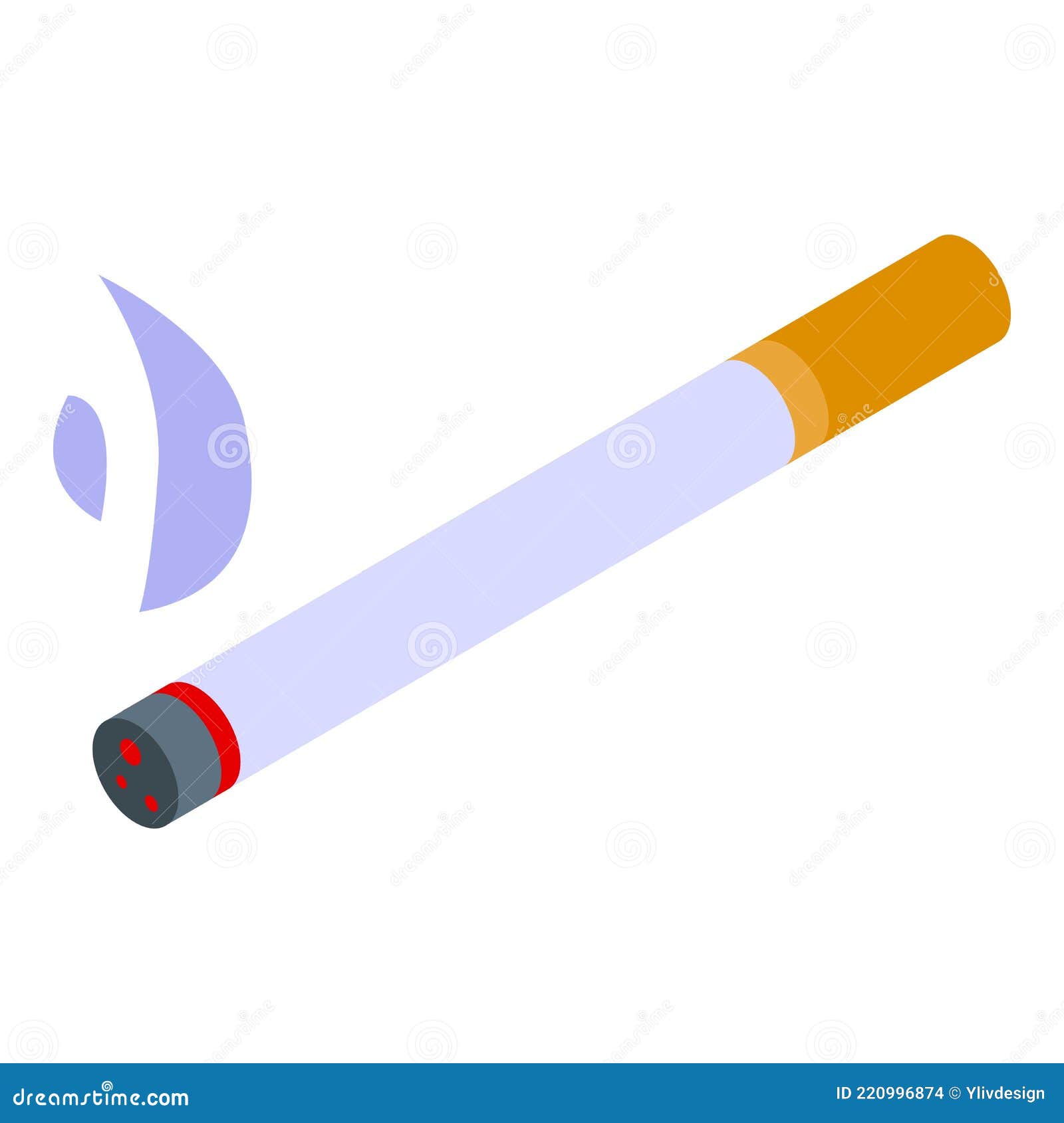 Burning Cigarette Icon, Isometric Style Stock Vector - Illustration of ...