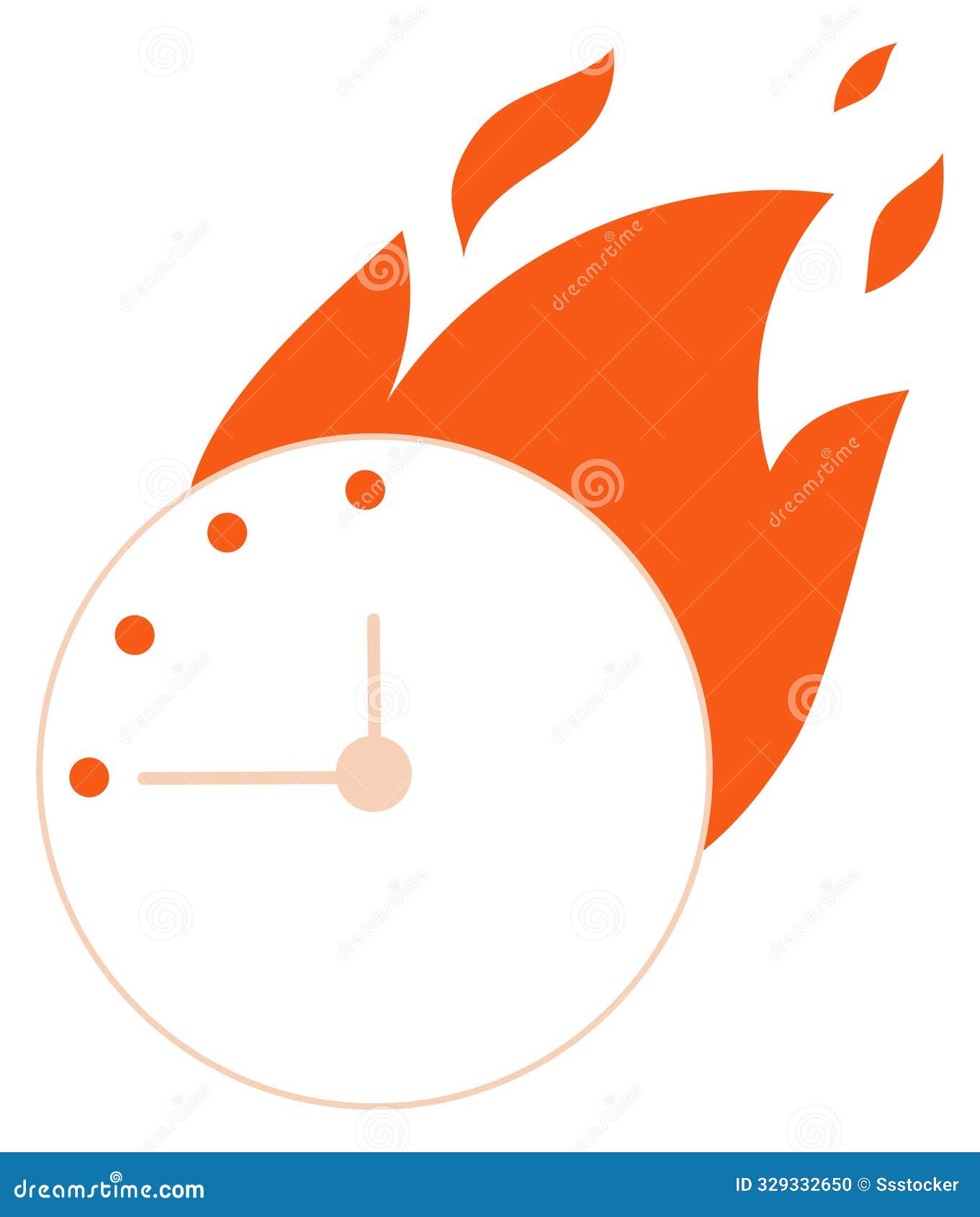 Burning Clock Color Icon. Deadline Time Symbol Stock Vector ...