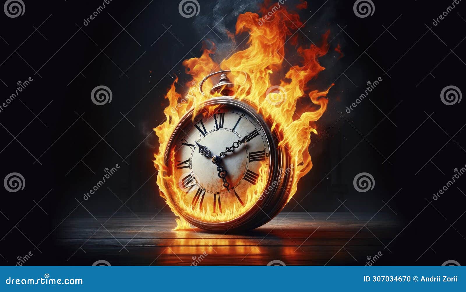 Burning Clock Dial Symbolizing Ephemeral Time Stock Photo - Image of ...