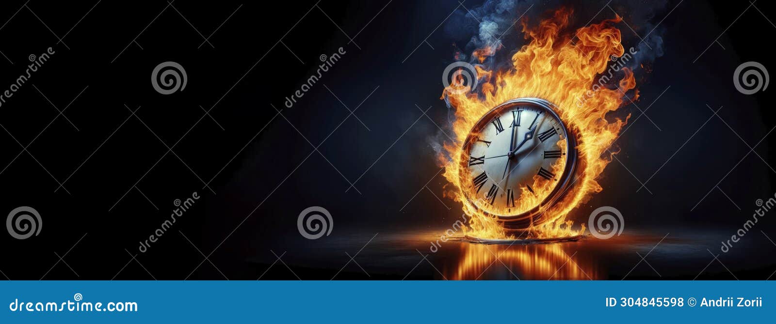 Burning Clock the Fleeting Nature of Time Stock Photo - Image of heat ...