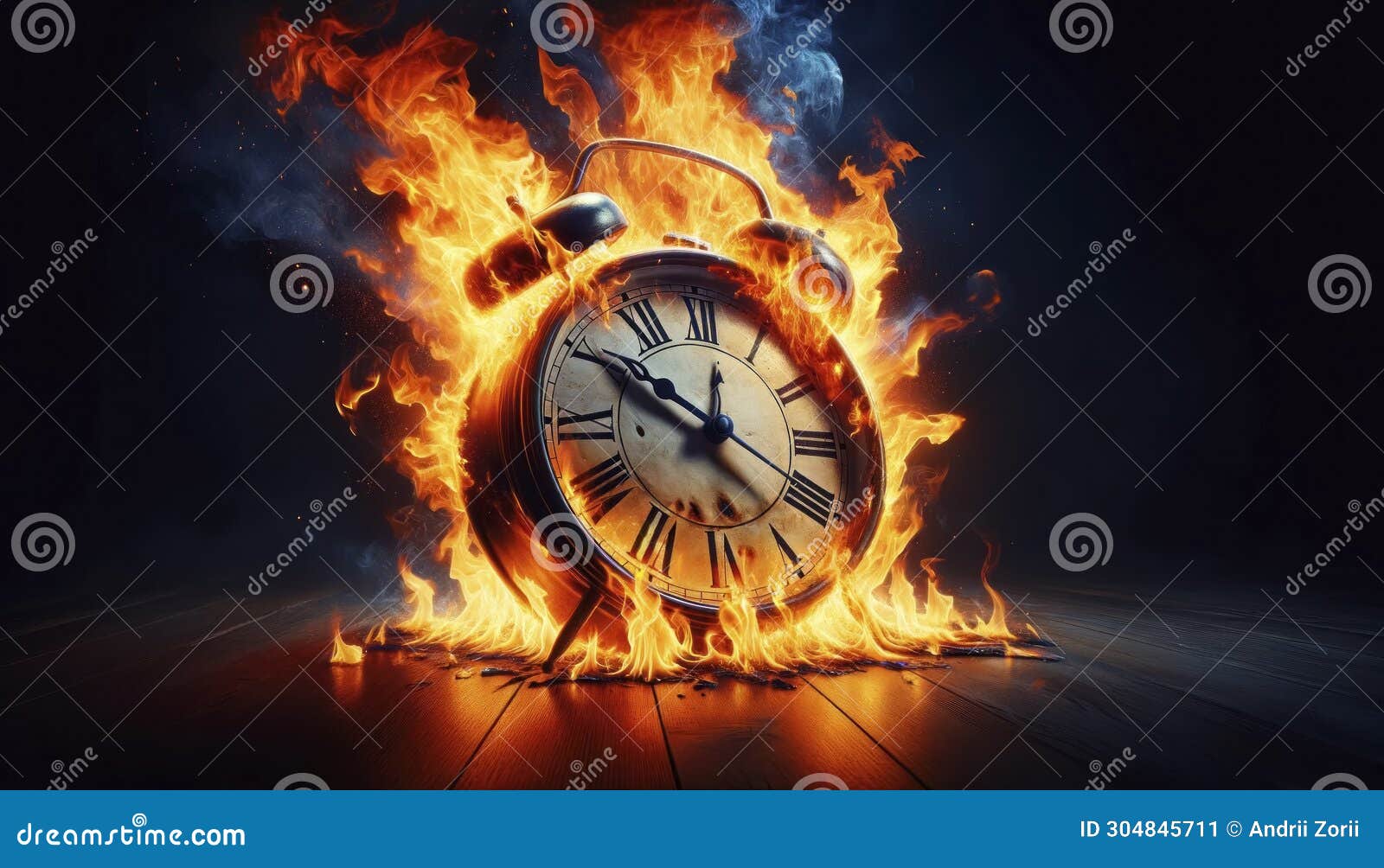 Burning Clock the Fleeting Nature of Time Stock Image - Image of heat ...