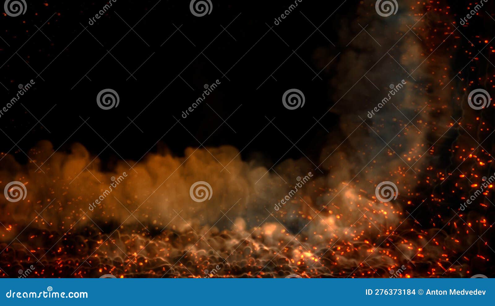 Burning Clouds Frame Backdrop with Fire at Right and Bottom - Abstract ...