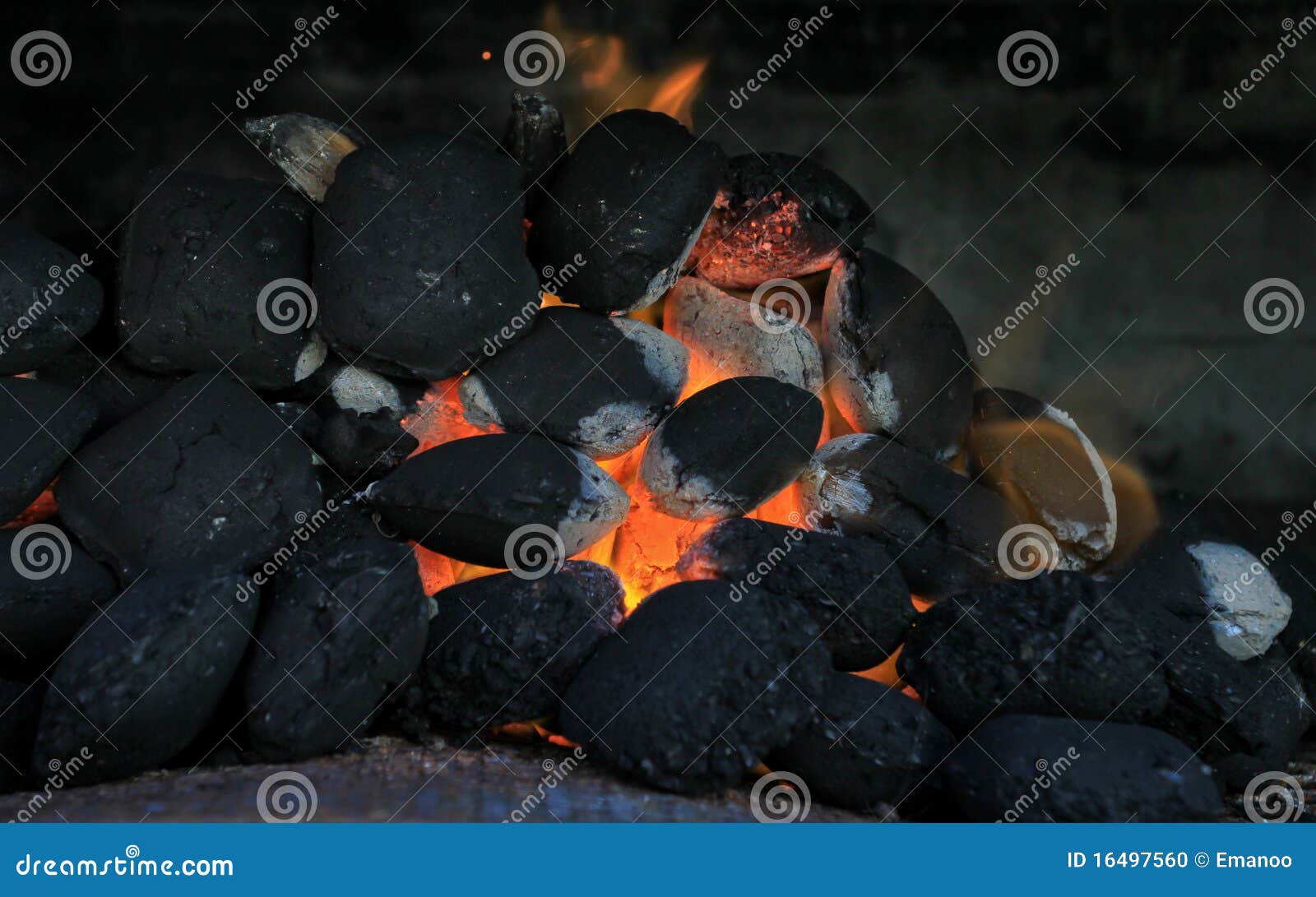 Burning coal stock photo. Image of heat, bright, fireplace - 16497560