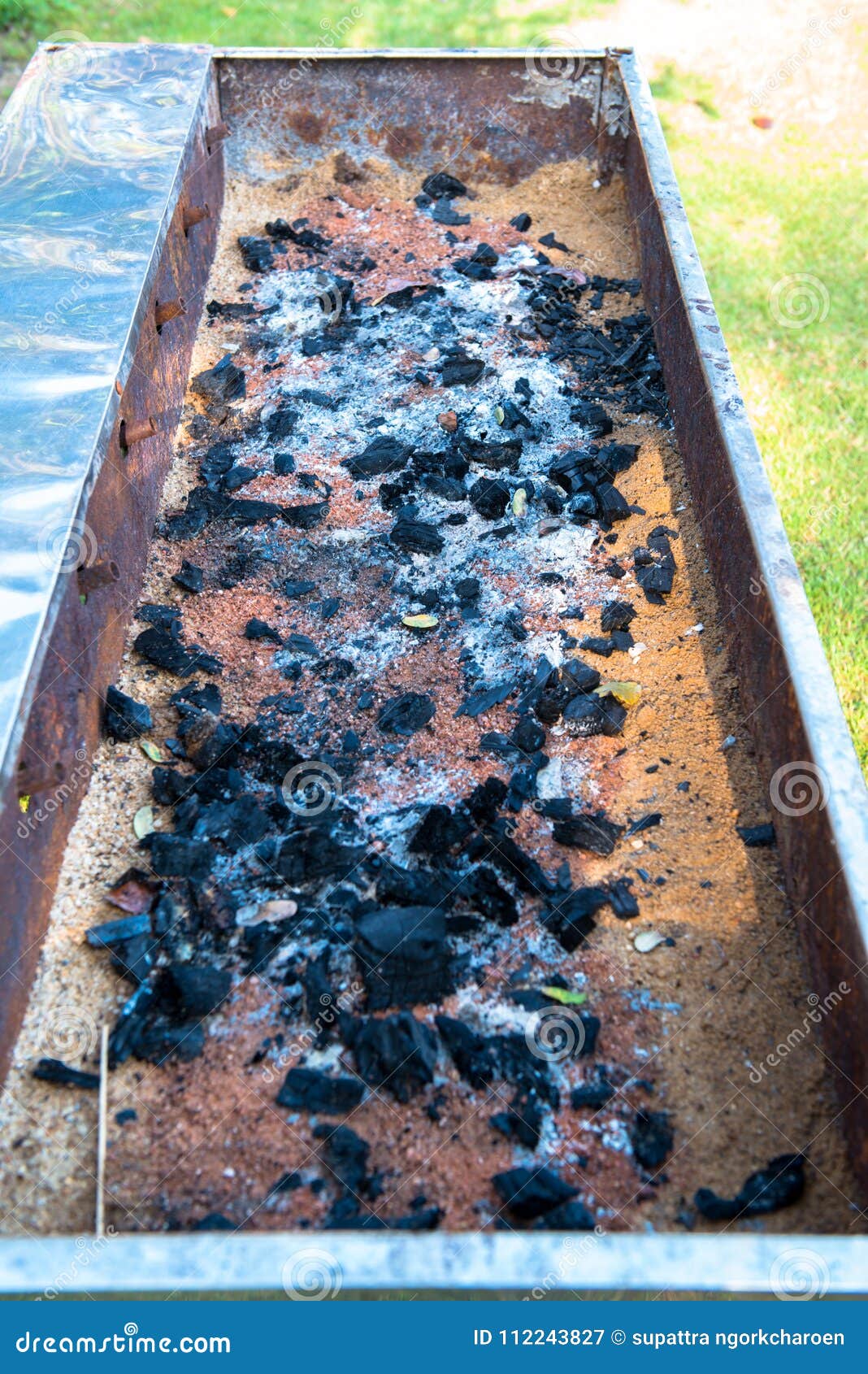 The Burning of Charcoal Placed on a Grill Burn Stock Image - Image of ...