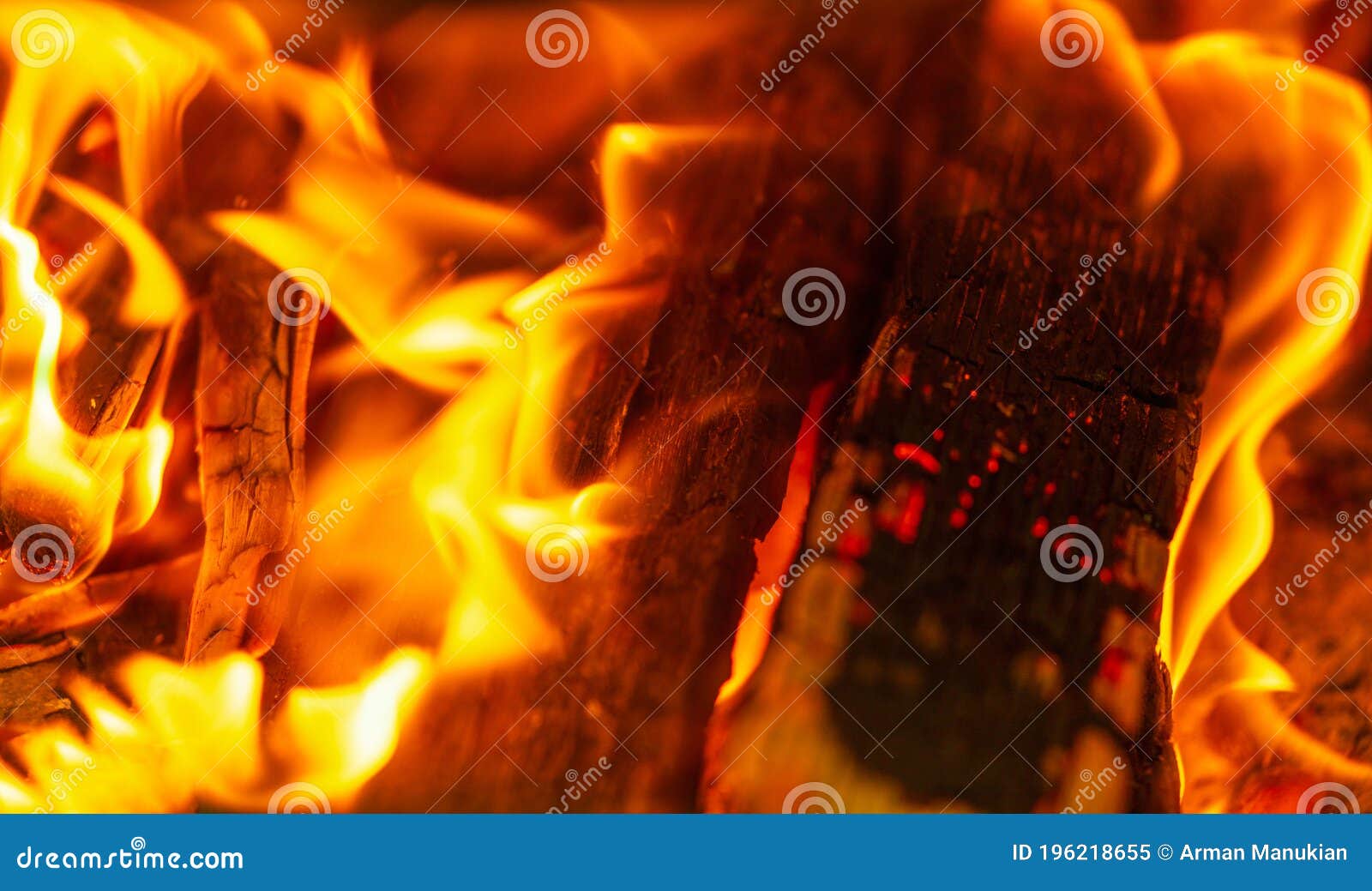 Burning Coal Fire with Hot Flame, Preparing for Barbeque Stock Image ...
