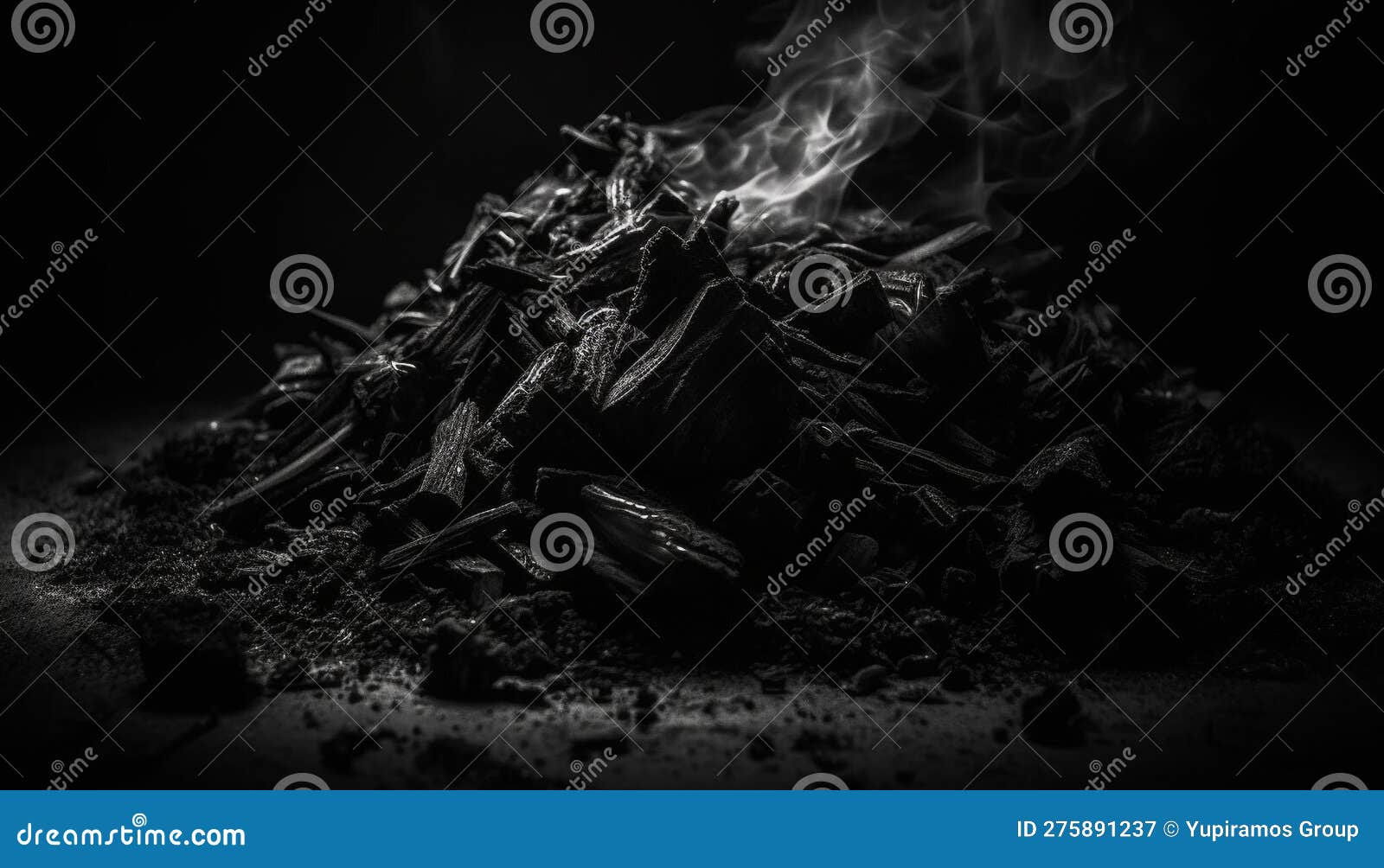 Burning Coal Heap Creates Dangerous Glowing Fire Generated by AI Stock ...