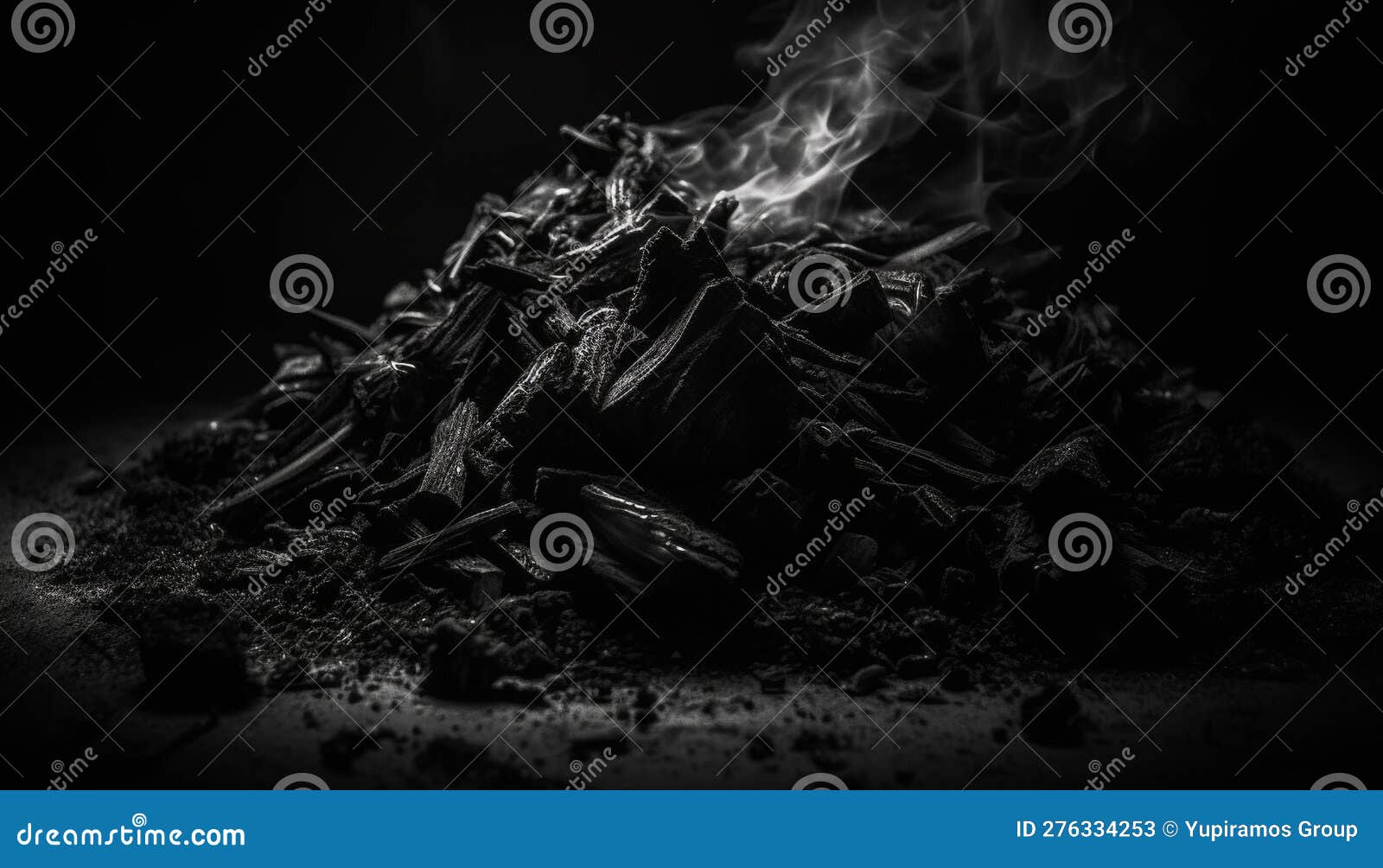 Burning Coal Heap Creates Dangerous Glowing Fire Generated by AI Stock ...