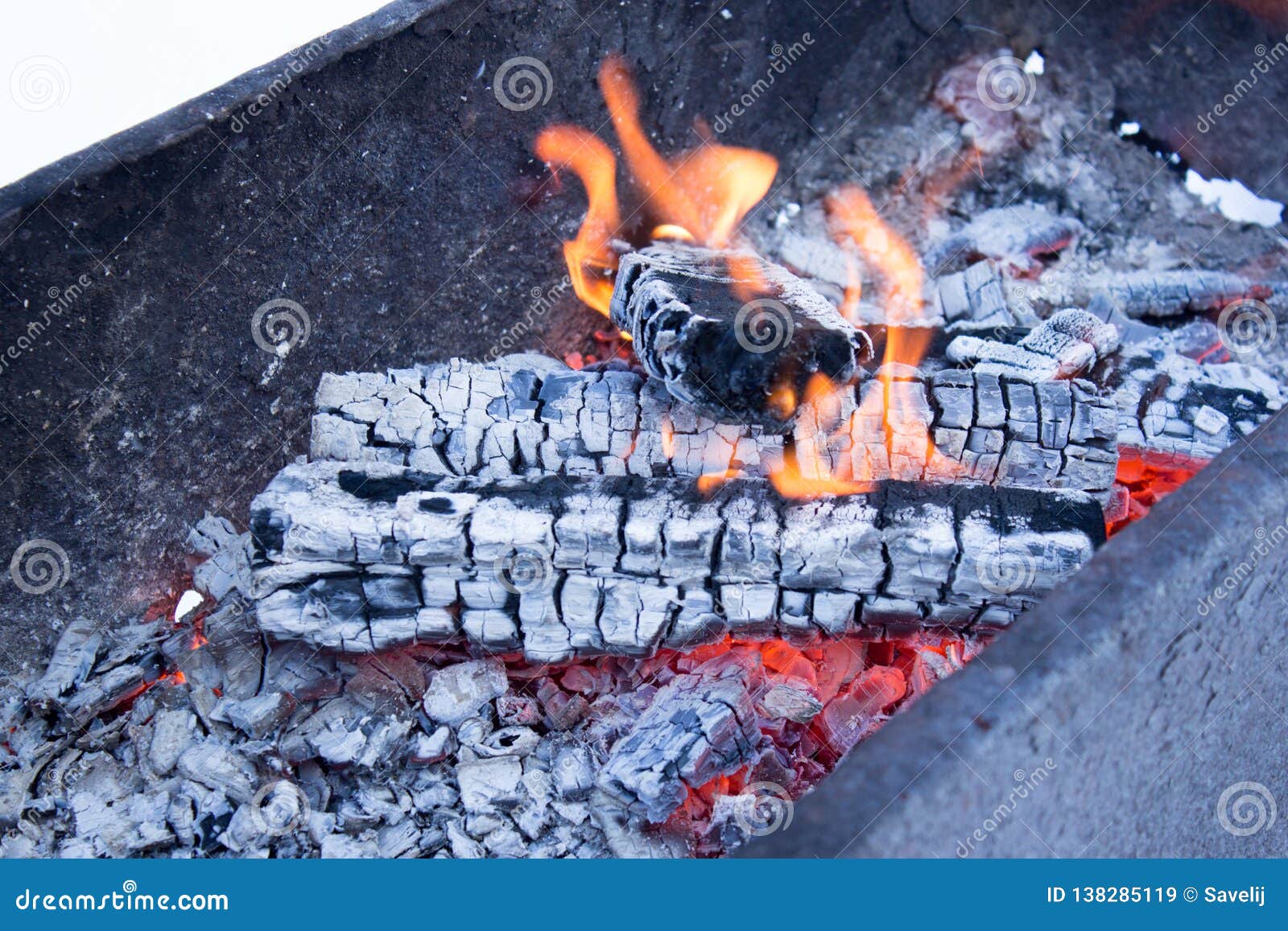 Coal Preparation for Barbecue Stock Image - Image of grilled, meat ...