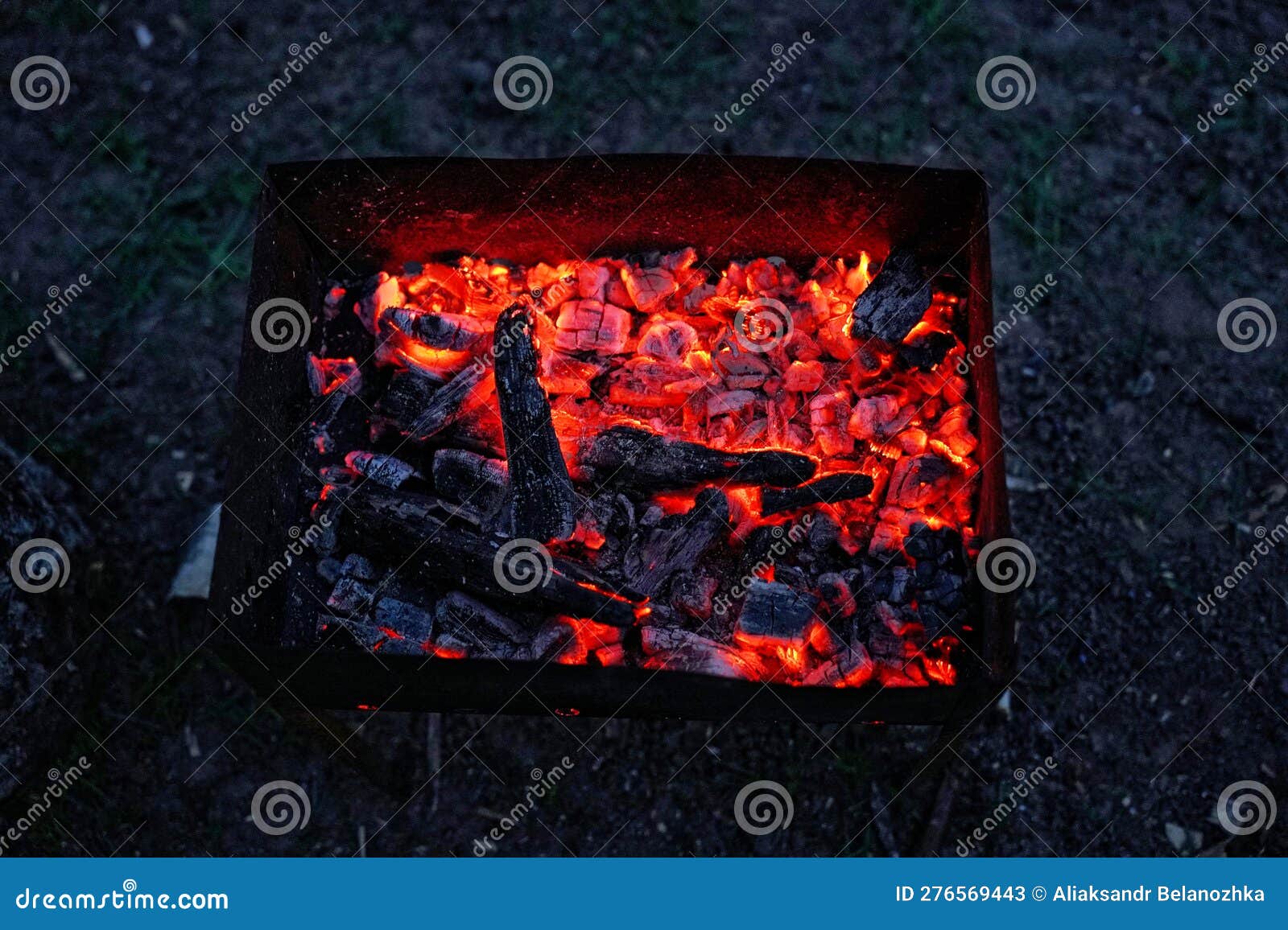 Burning Coals in a Brazier, Close-up Stock Image - Image of text ...