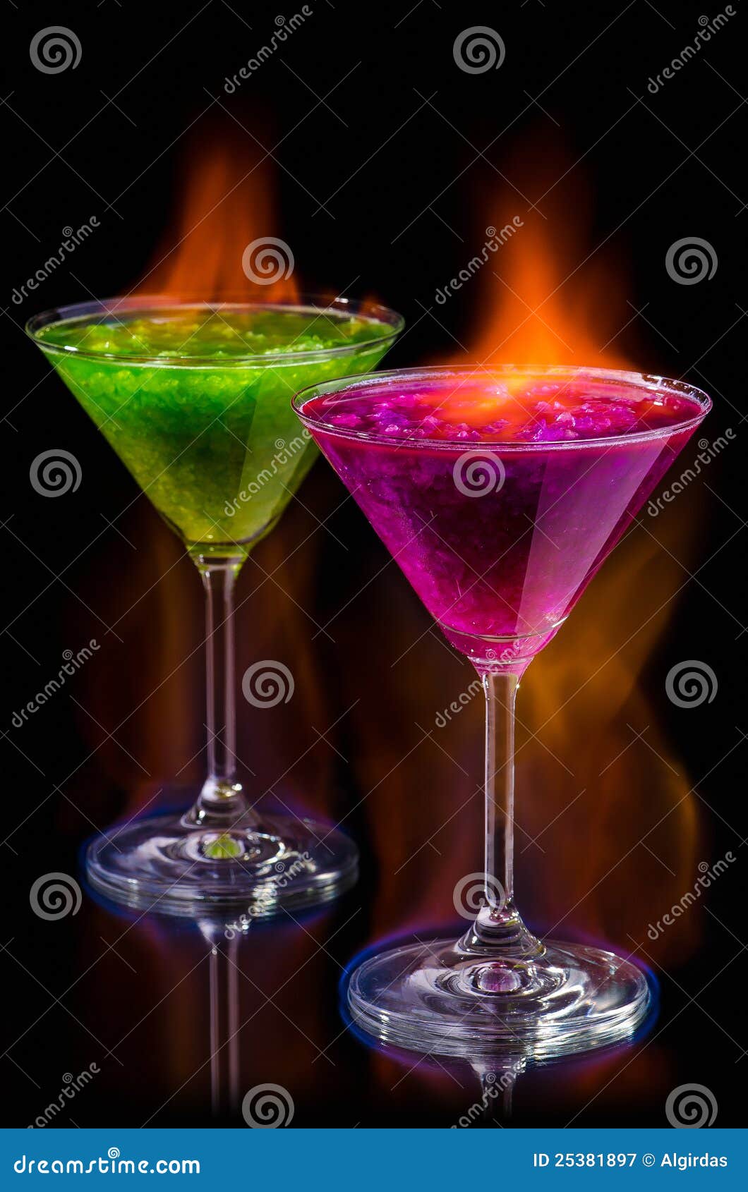 Burning cocktails stock image. Image of green, drinks - 25381897