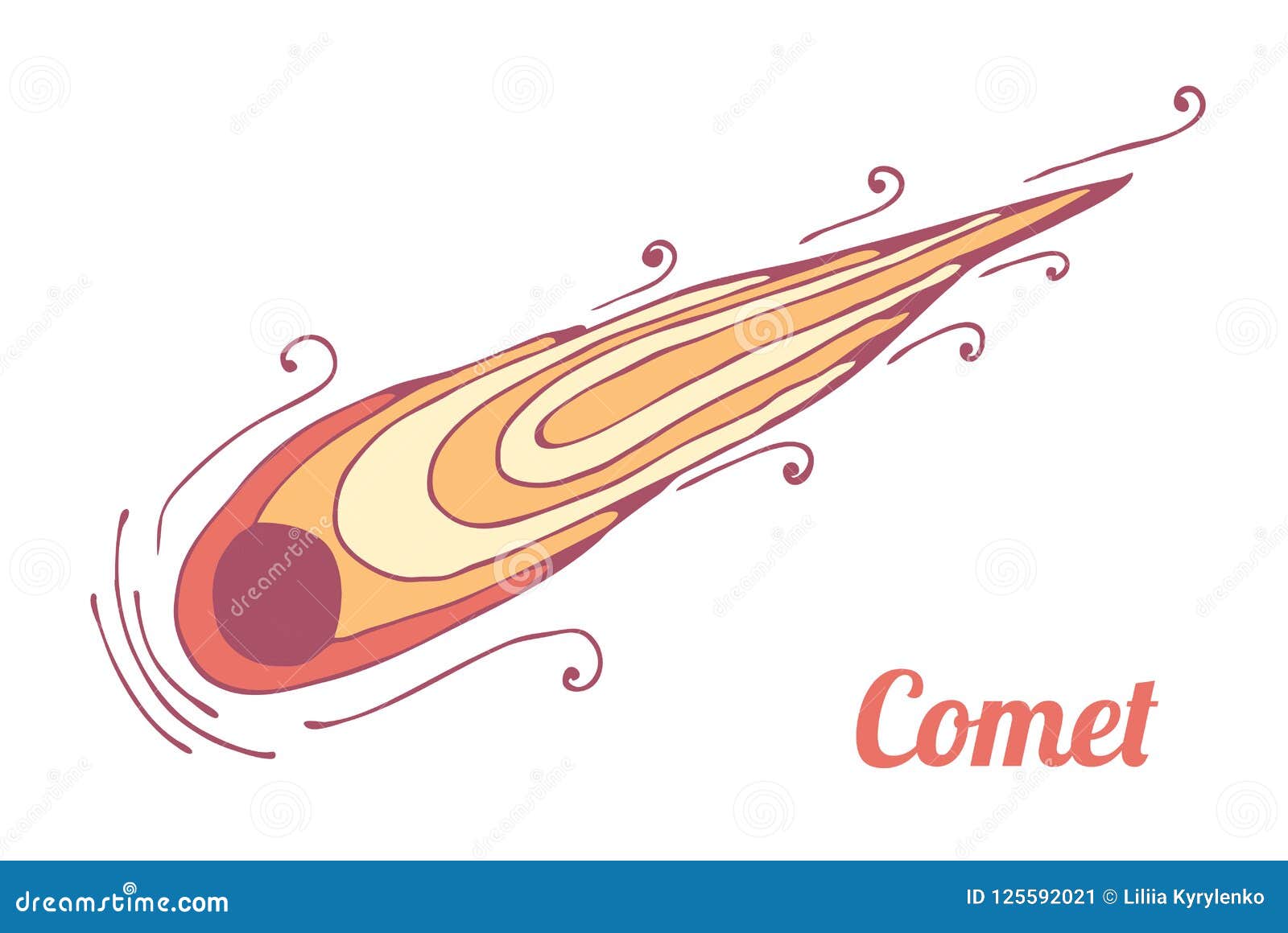 The Burning Comet Flies. Theme of Space and Astronautics. Stock ...