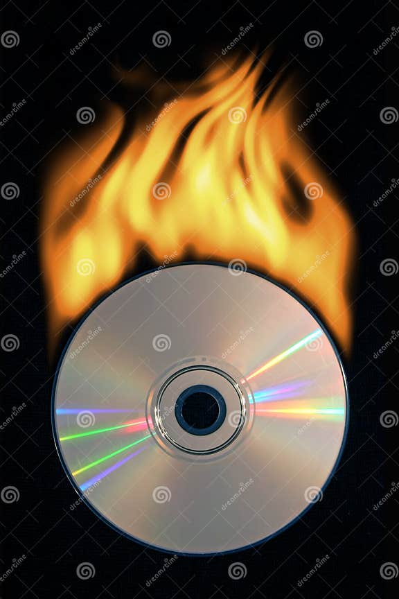 Burning compact disc stock image. Image of orange, black - 2031049